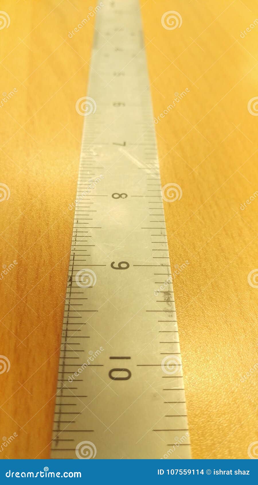 Steel ruler on table stock photo. Image of table, park - 107559114