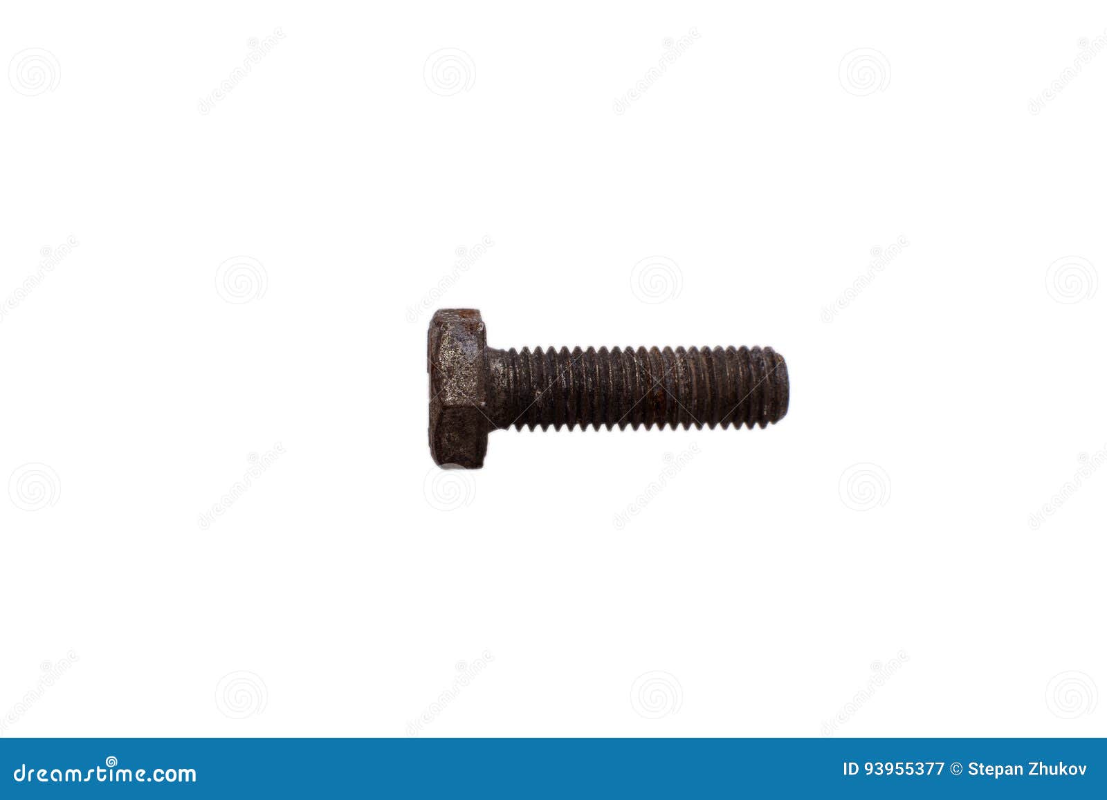 Steel Rusty Bolt Isolated on White Background Stock Image - Image of ...
