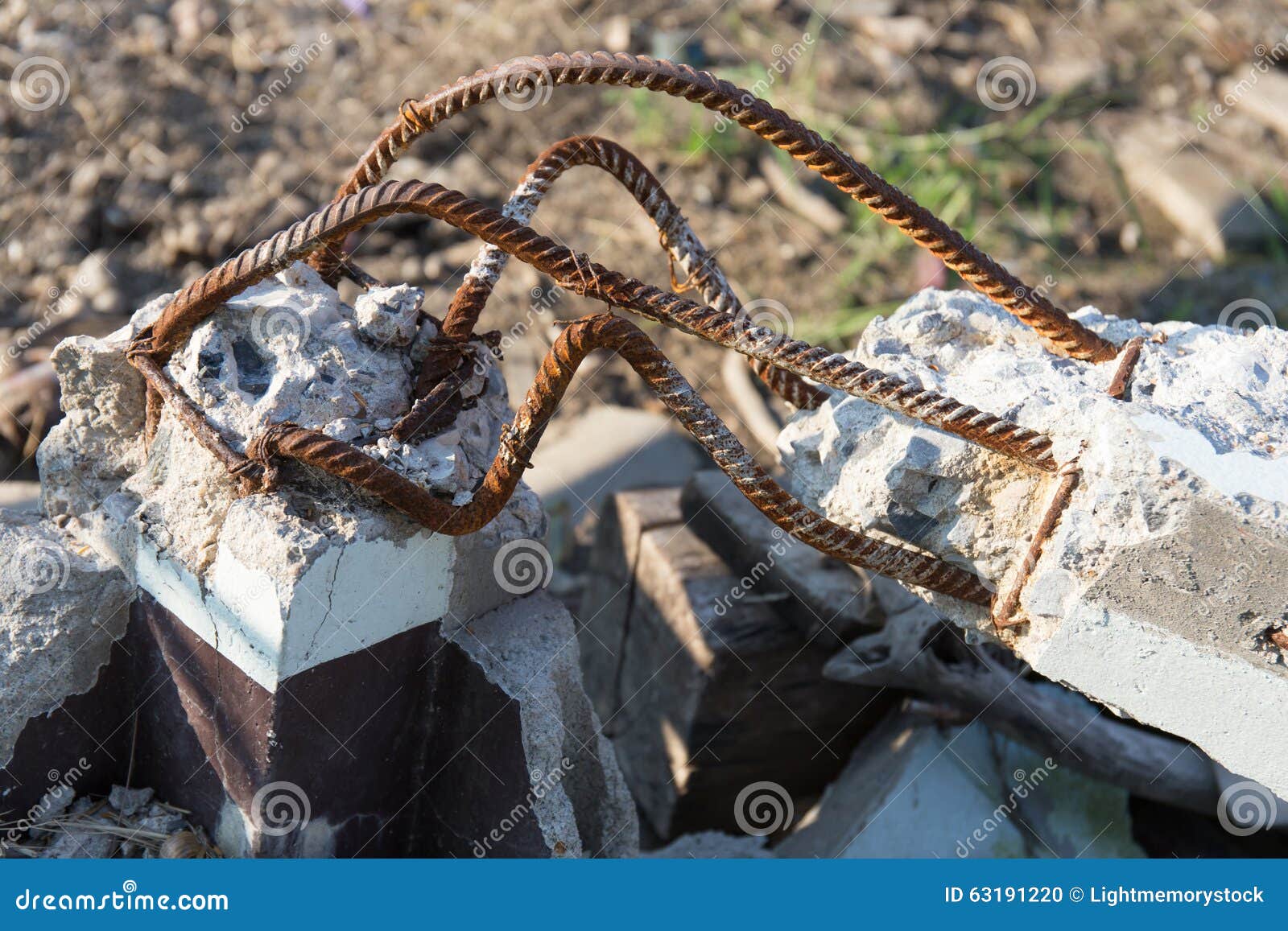 Steel Rusty Rods in Concrete Stock Photo - Image of architecture ...