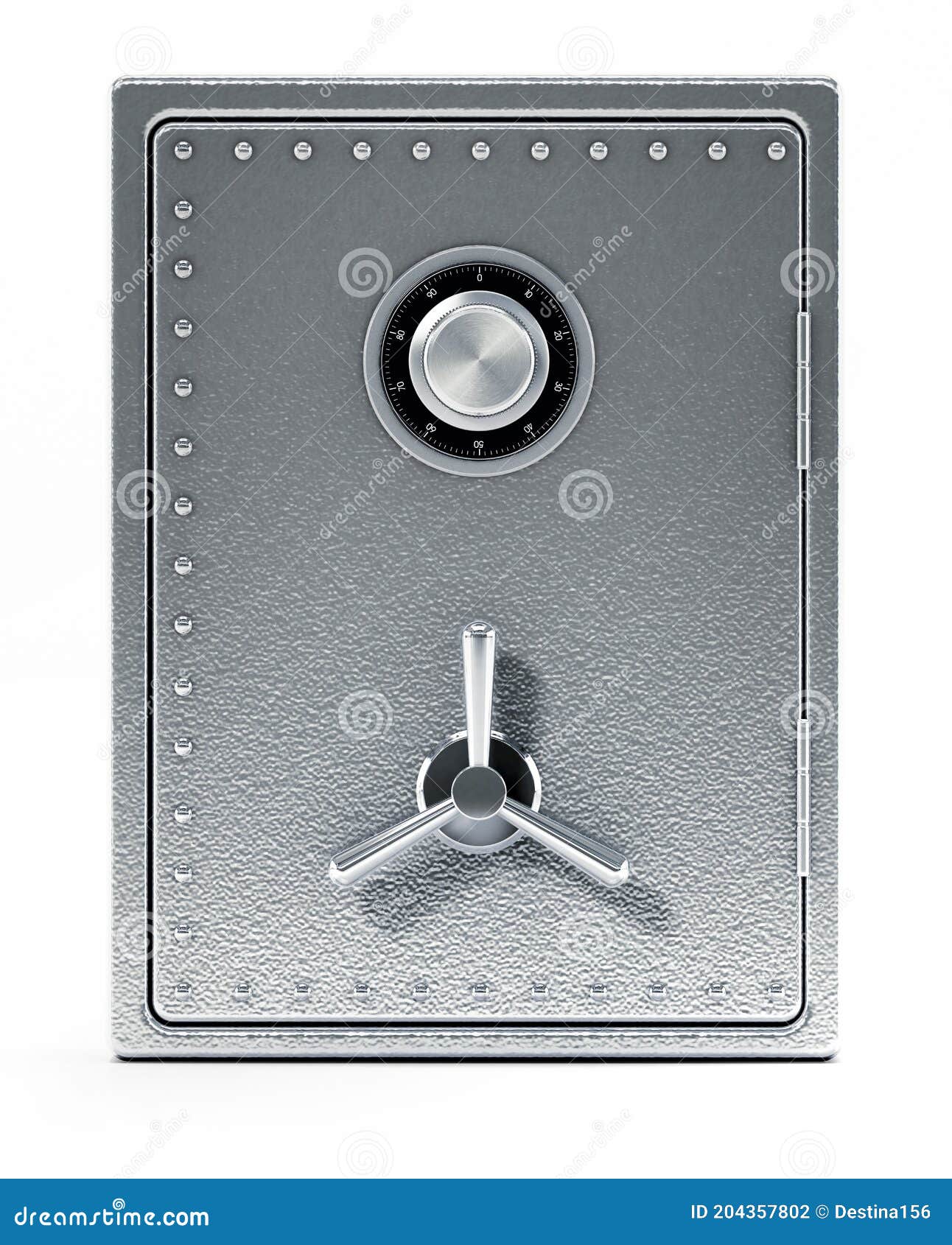 Steel Safe Isolated on White Background. 3D Illustration Stock ...