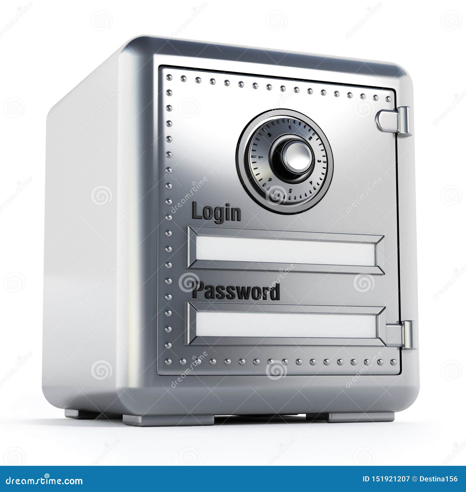 Steel Safe with Login and Password Screen. 3D Illustration Stock ...