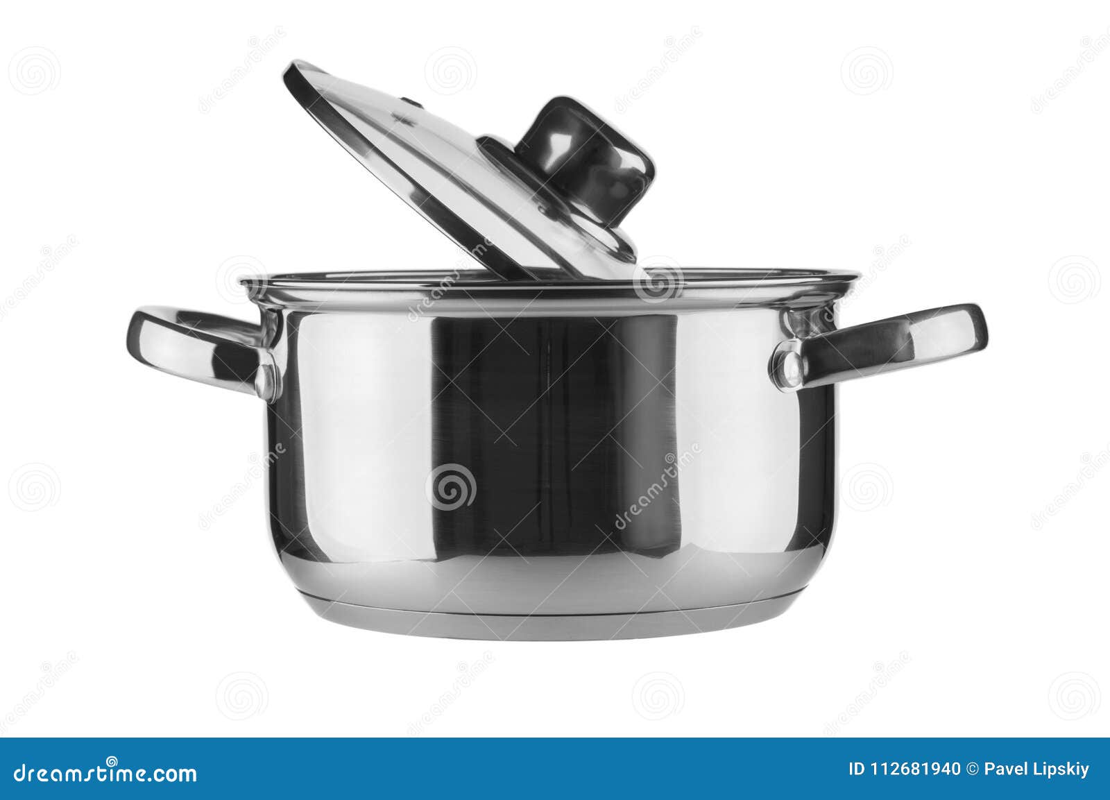 Steel Saucepan on White Background Stock Photo - Image of cooking ...