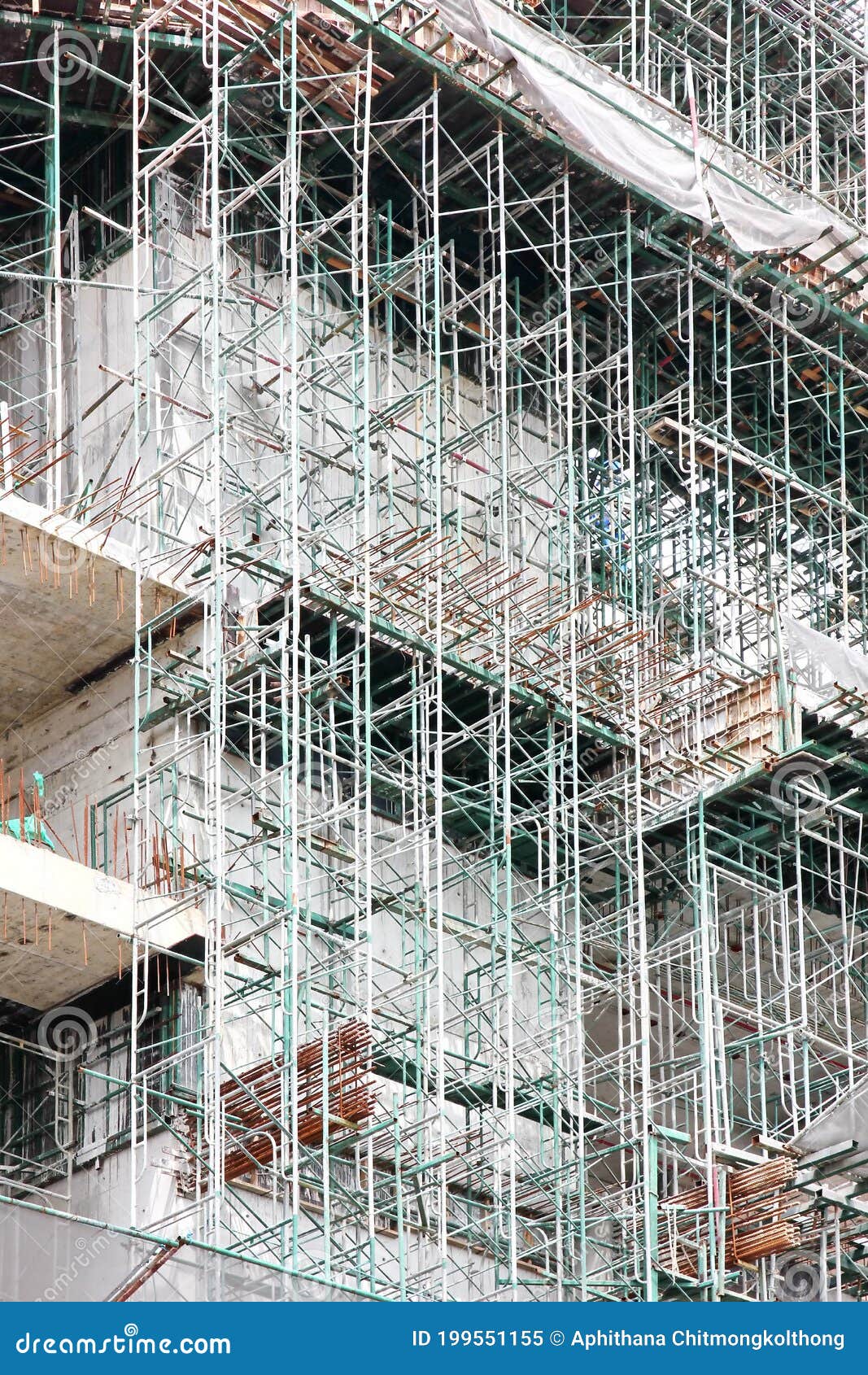 Steel Scaffolding Building Construct Stock Image - Image of building ...