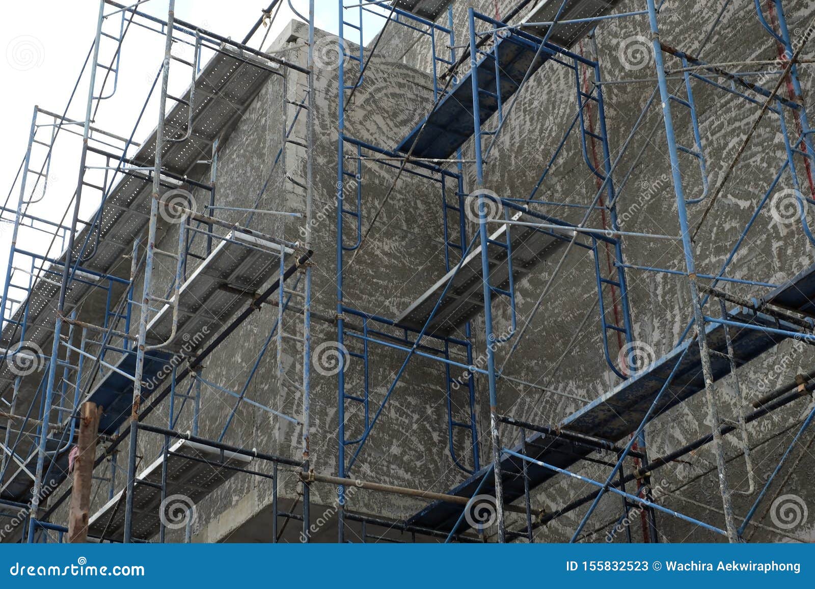 Steel Scaffolding in Front of the Building Being Constructed Stock ...