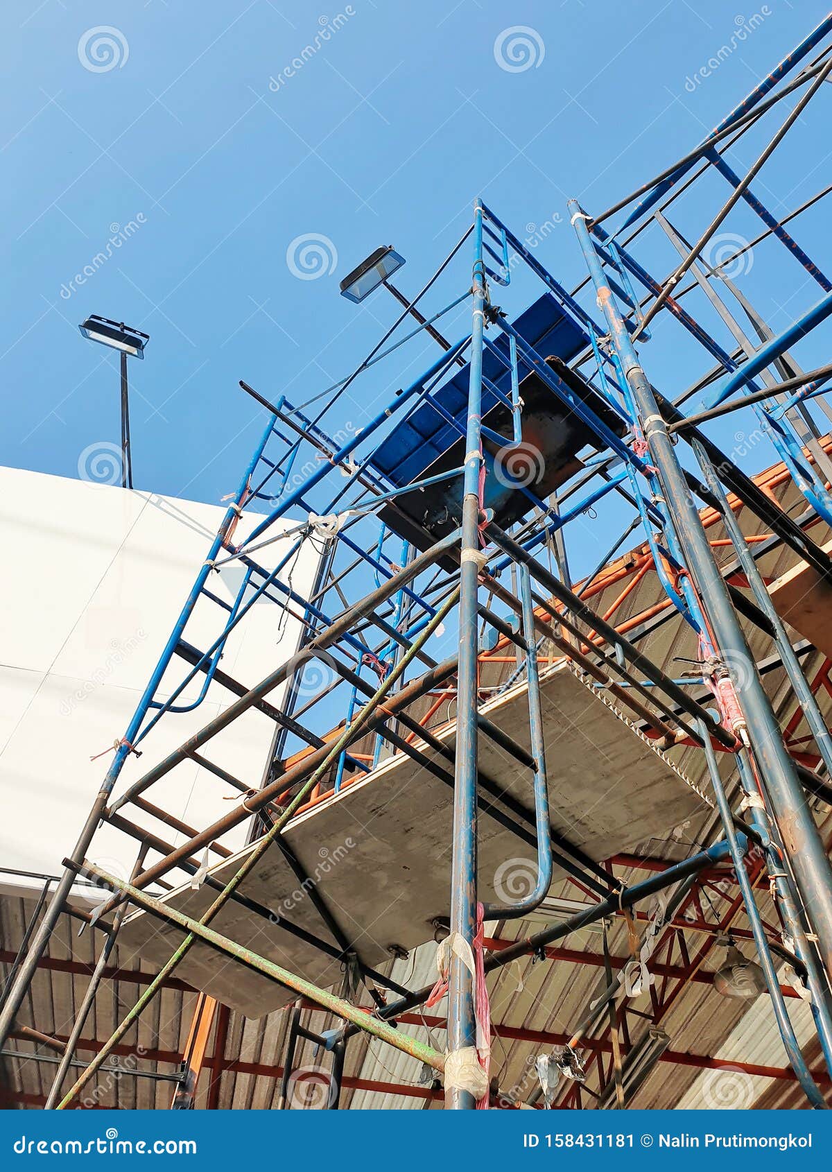 Steel scaffolding stock image. Image of reinforced, equipment - 158431181