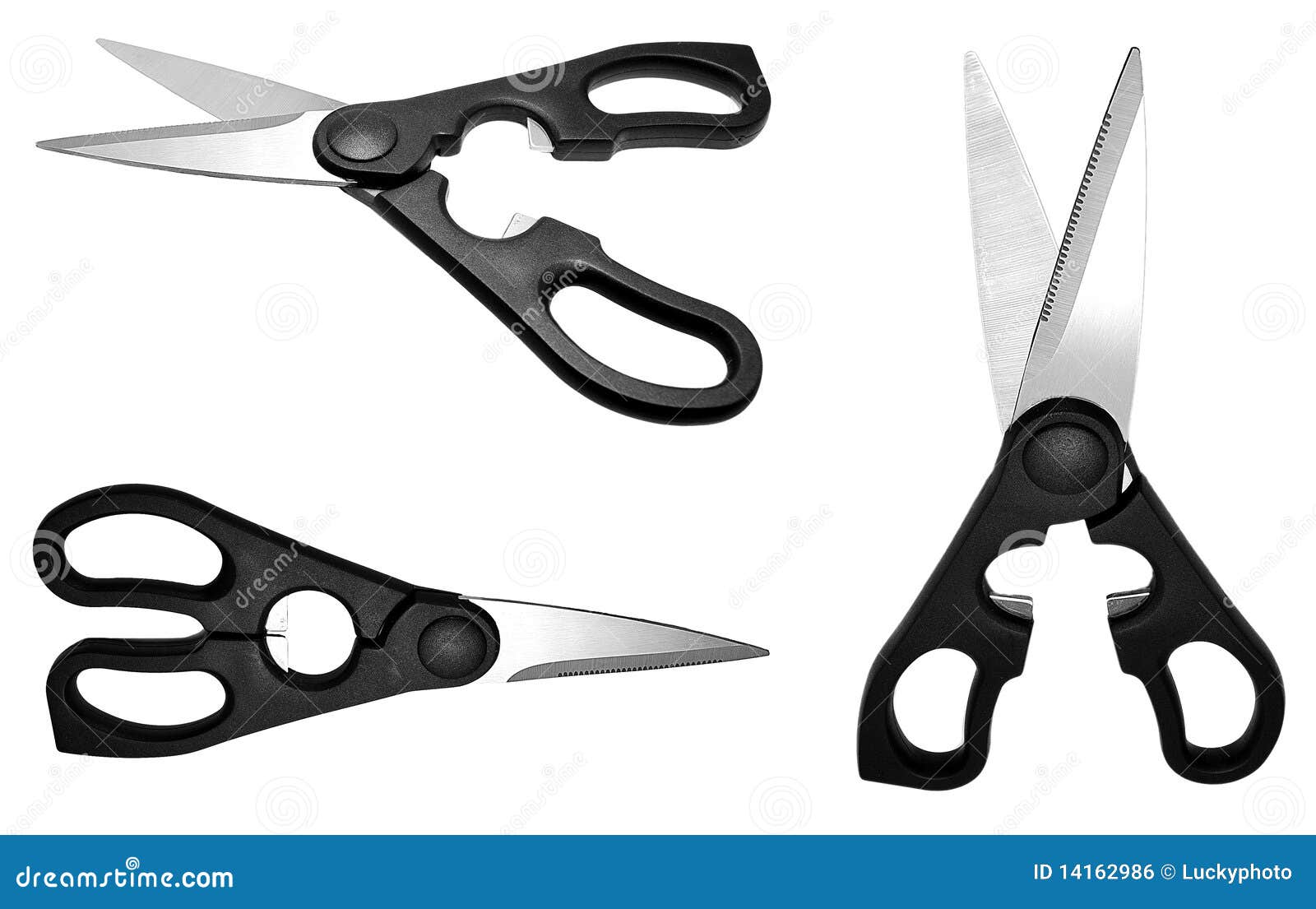 Steel Scissors With The Plastic Handle Stock Photo - Image of stainless ...