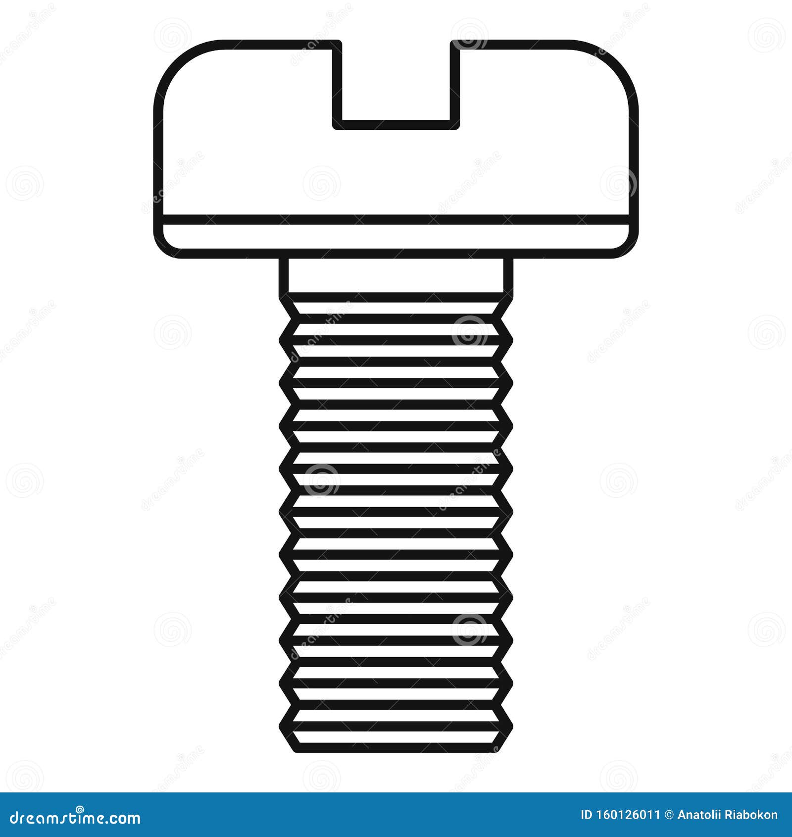Steel Bolt Icon, Outline Style Stock Vector - Illustration of macro ...