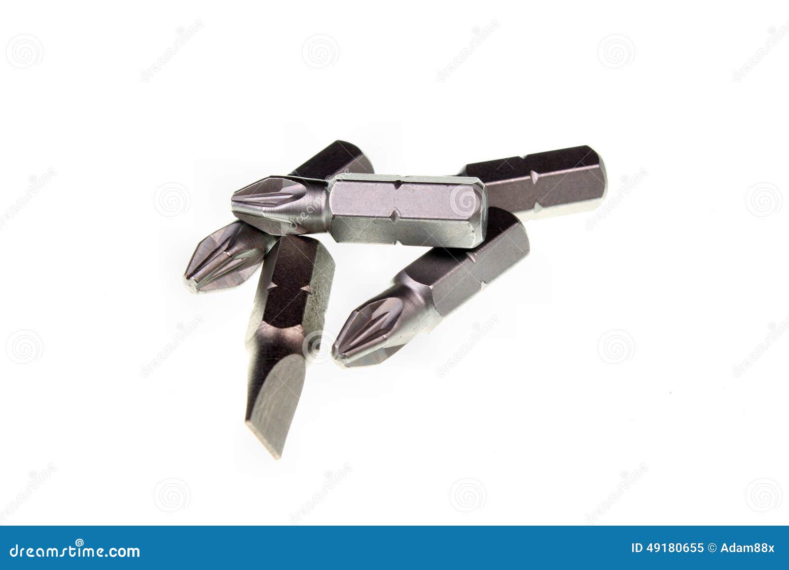 Steel screwdriver tips stock image. Image of screws, removable - 49180655