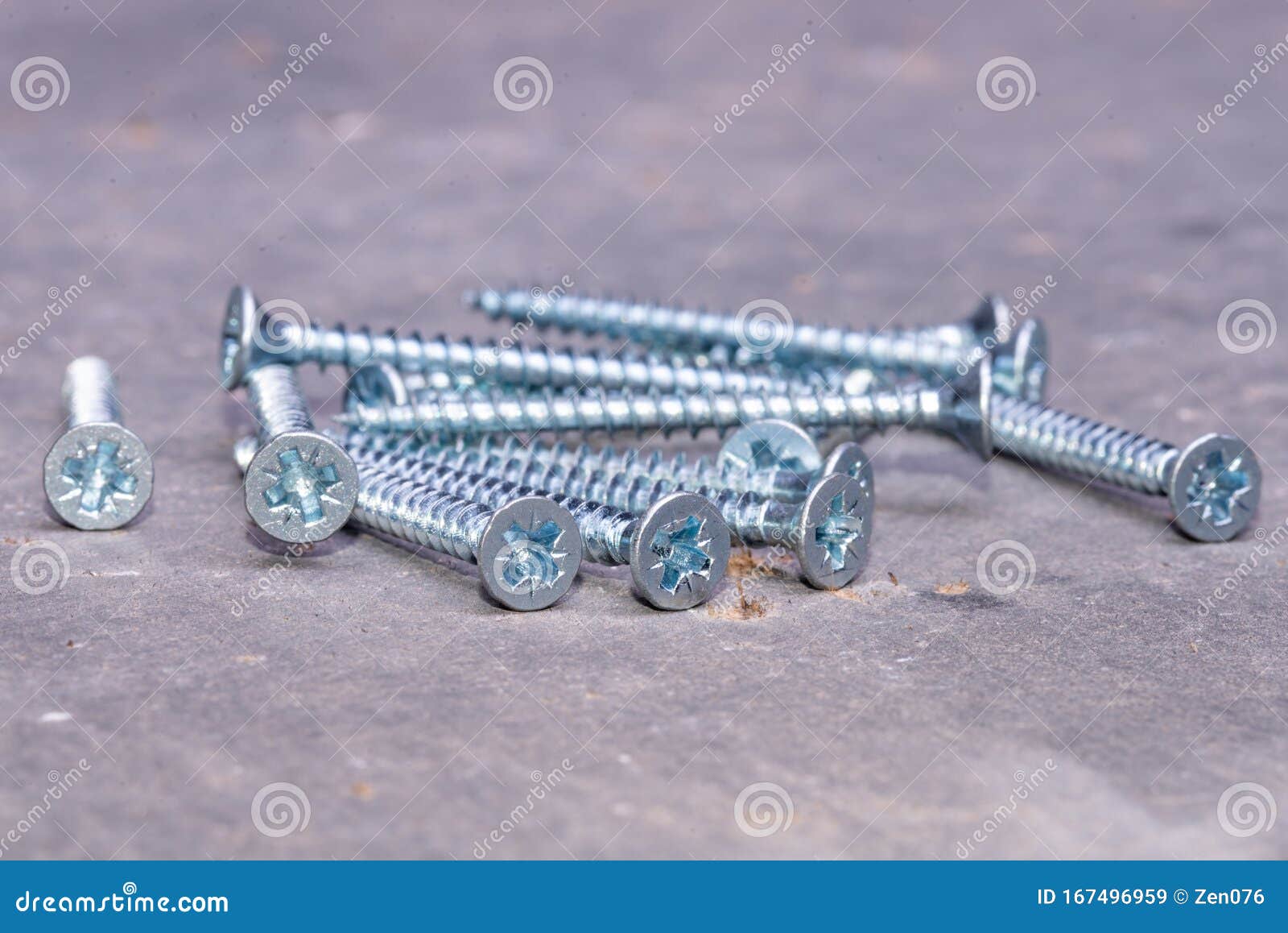 Steel Screws on a Black Textured Background Stock Image - Image of icon ...