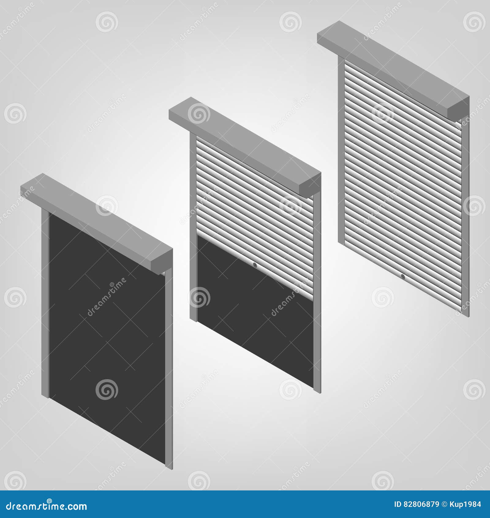 Steel Security Shutters Isometric, Vector Illustration. Stock Vector ...