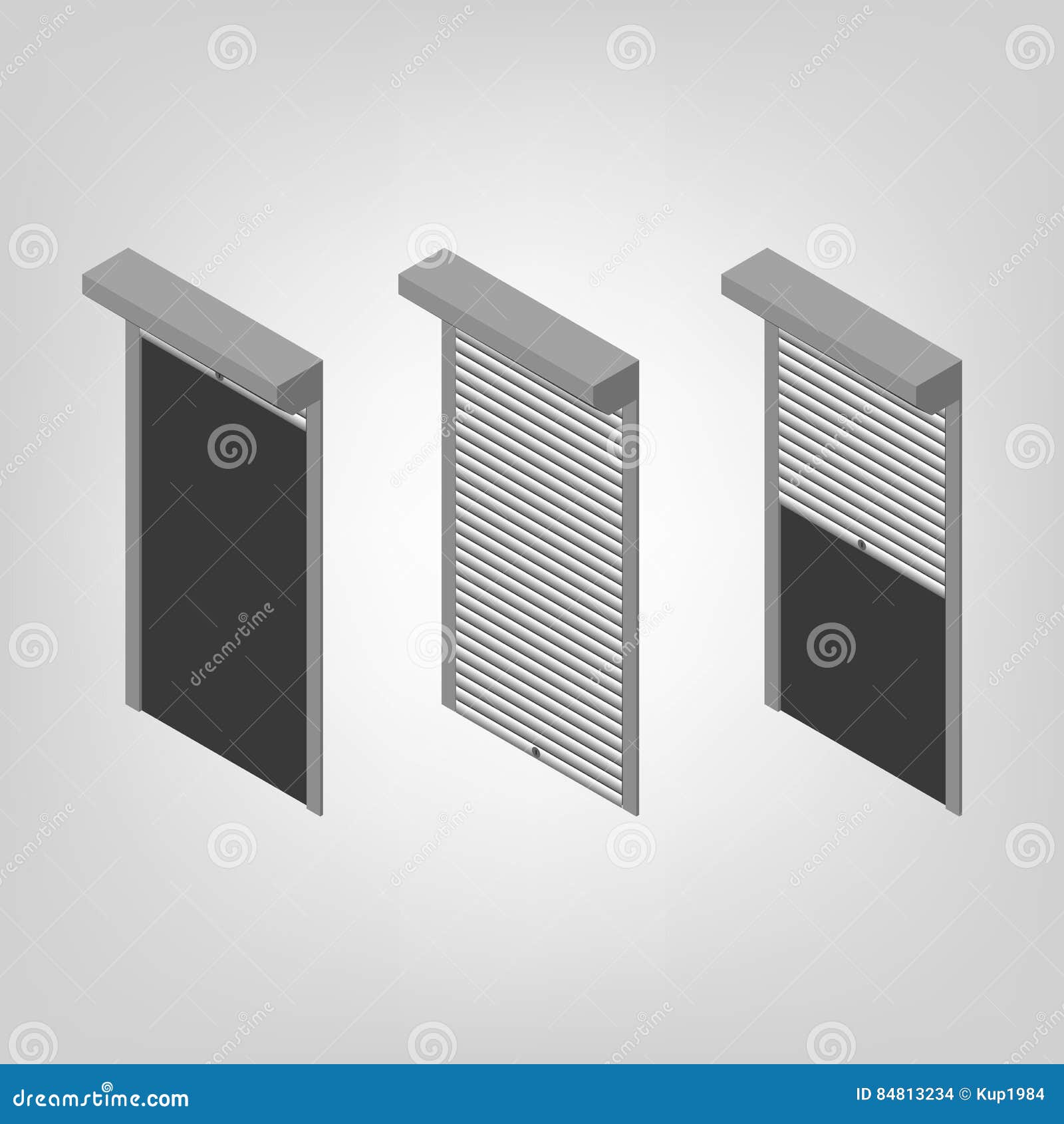 Steel Security Shutters Isometric, Vector Illustration. Stock Vector ...
