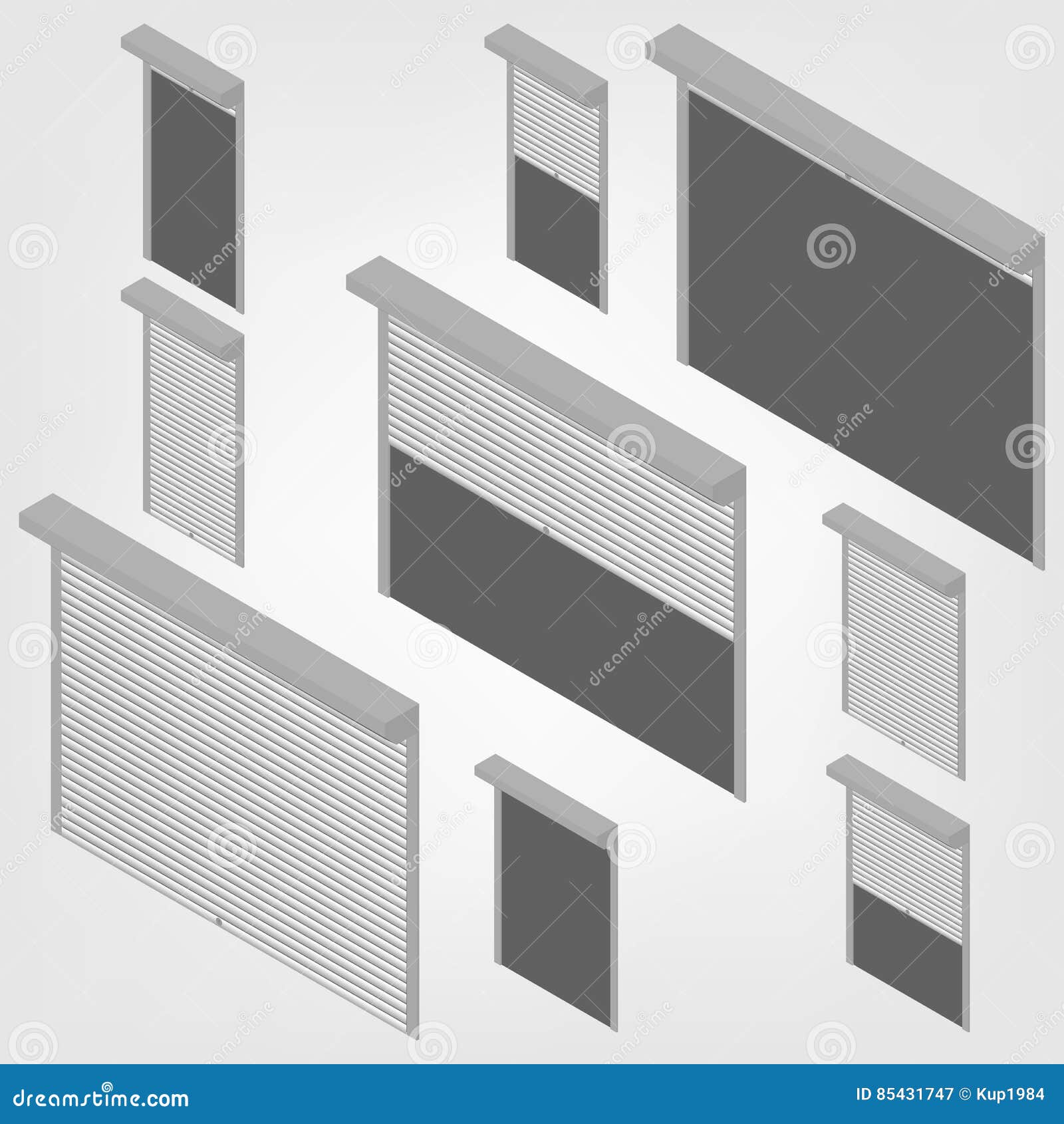Steel Security Shutters Isometric, Vector Illustration. Stock Vector ...