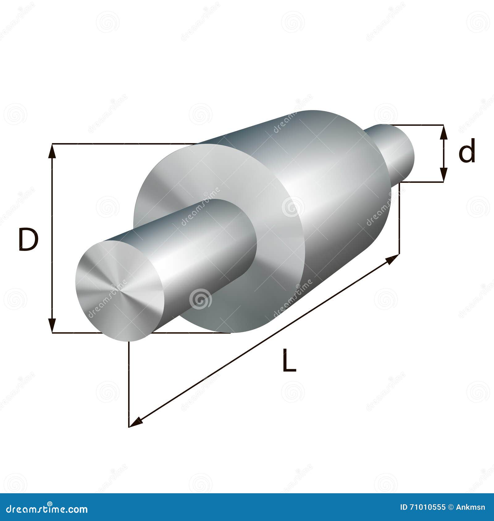 Steel Shafts with Steps Industrial Metal Object Stock Vector ...
