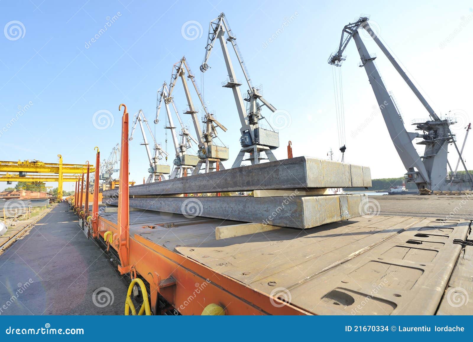 Steel Sheet Cargo on Railway Stock Photo - Image of machine, shipyard ...