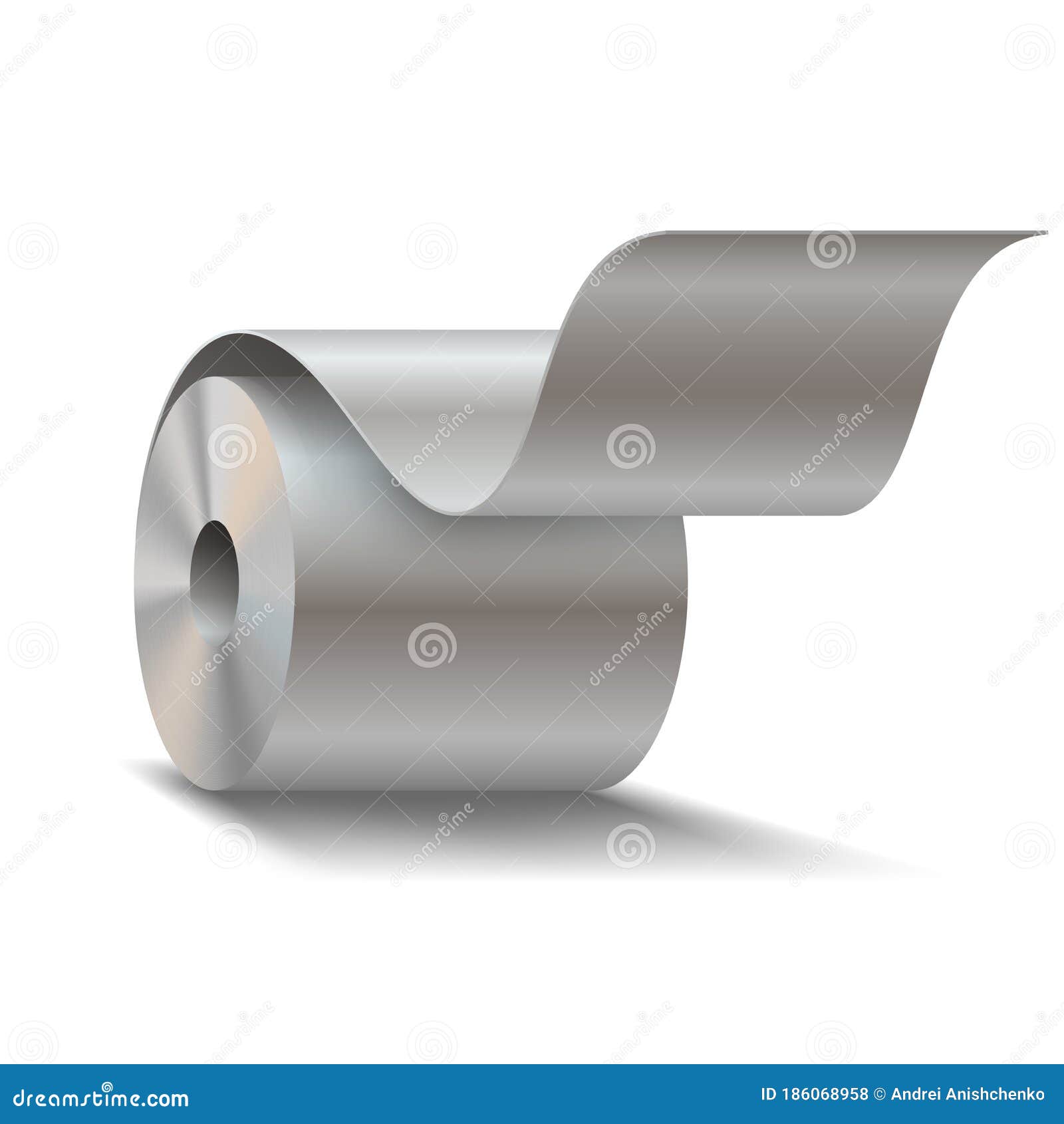 Steel Sheet Roll on White Background Stock Vector - Illustration of ...