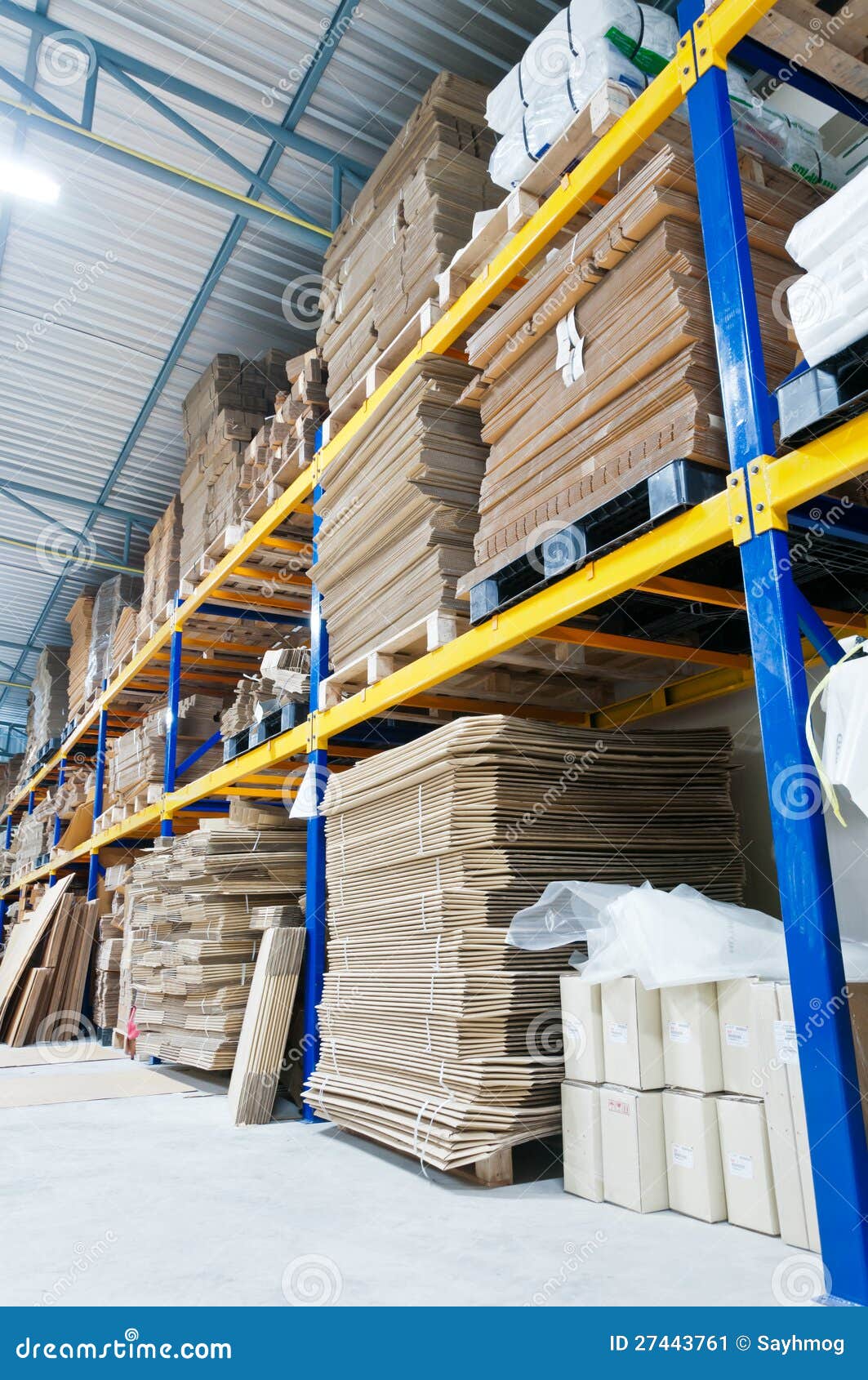 Steel Shelf for Paper Packaging Stock Image - Image of delivery, pack ...