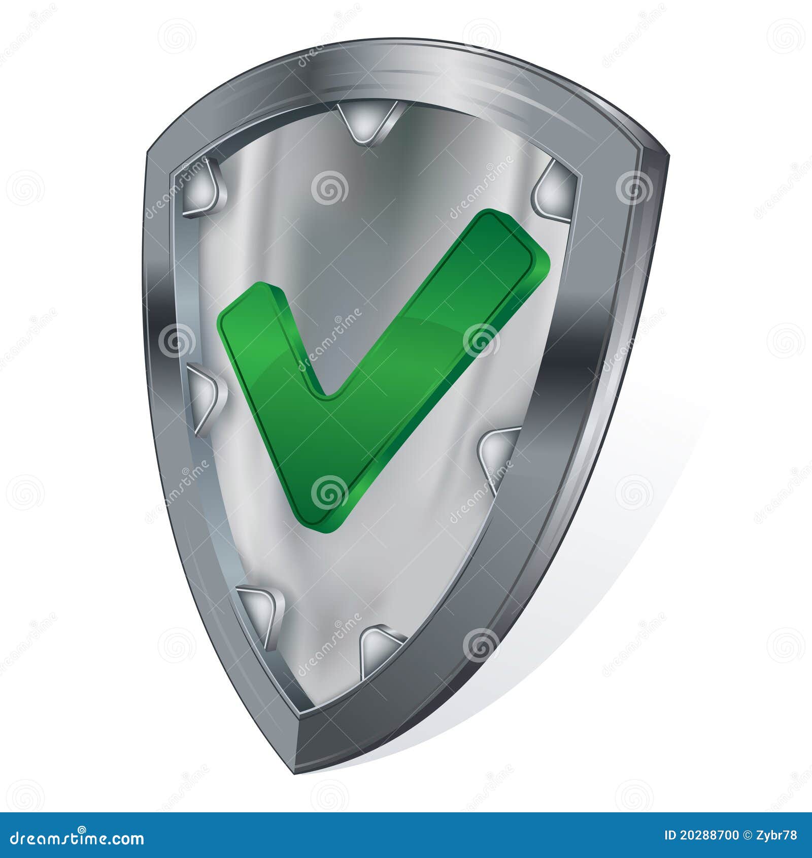 Steel Shield With Check Mark Stock Photo - Image: 20288700