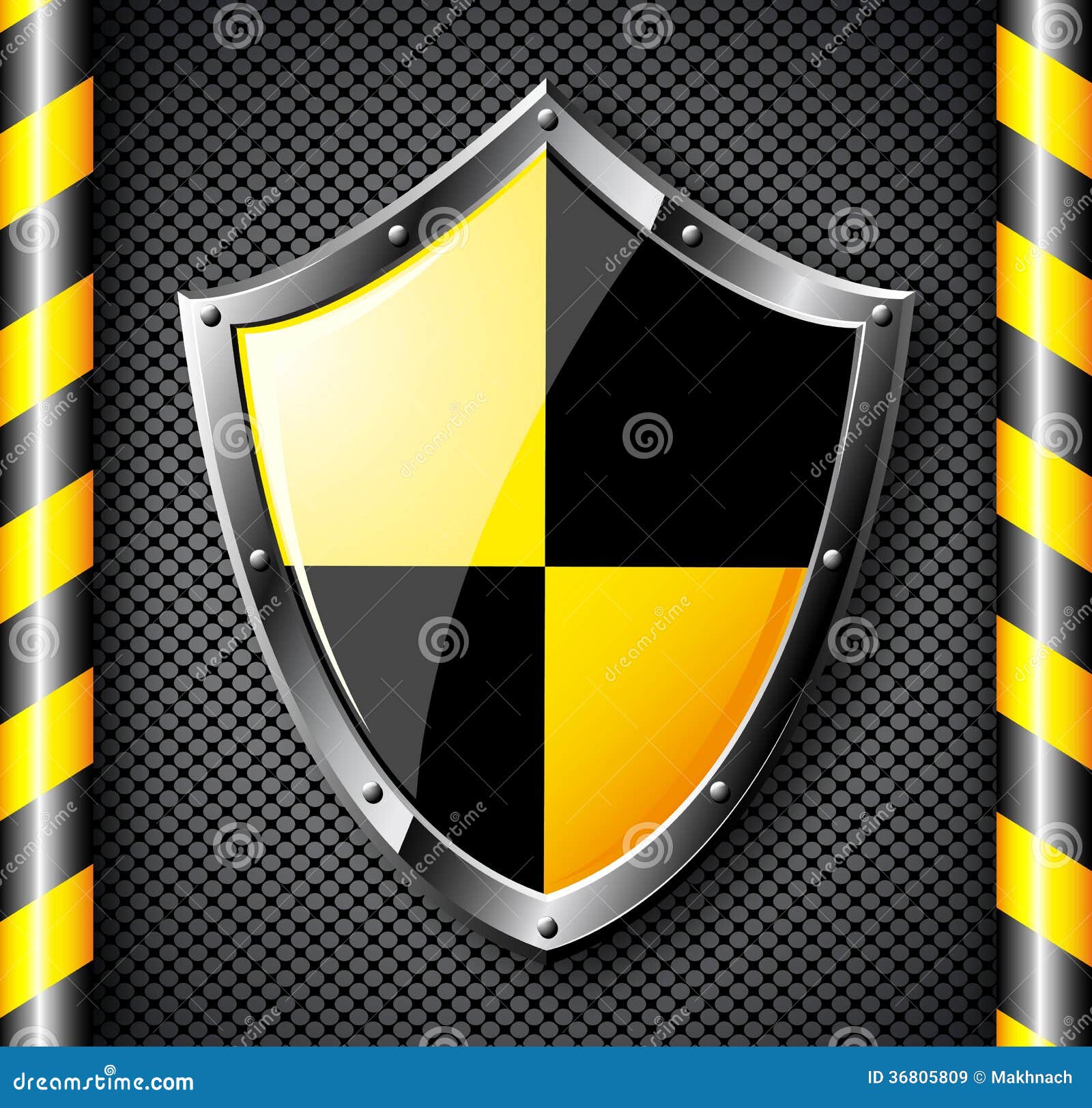 Steel Shield With Check Mark Vector Illustration | CartoonDealer.com ...
