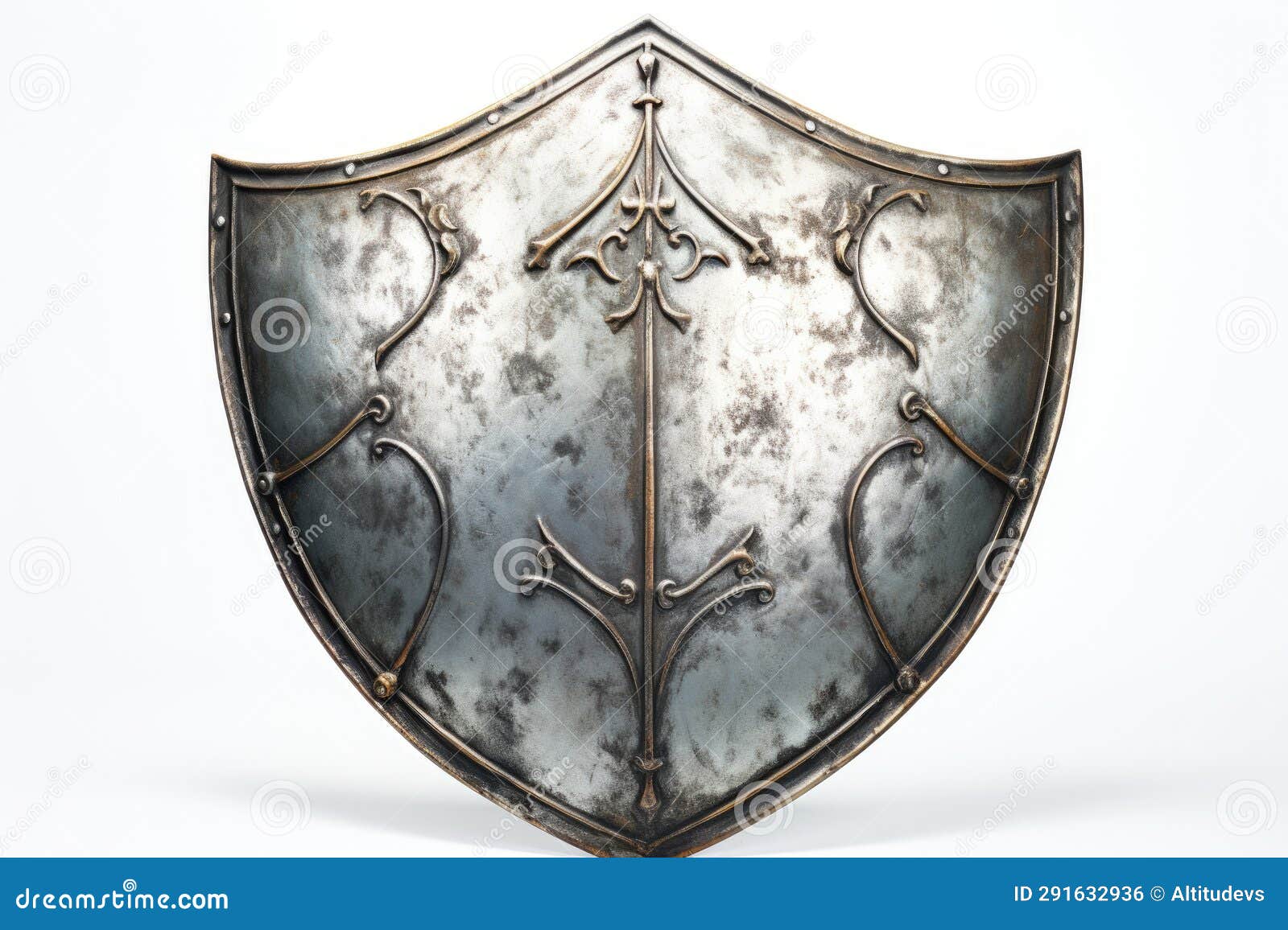 Steel Shield on a White Background Stock Photo - Image of steel ...