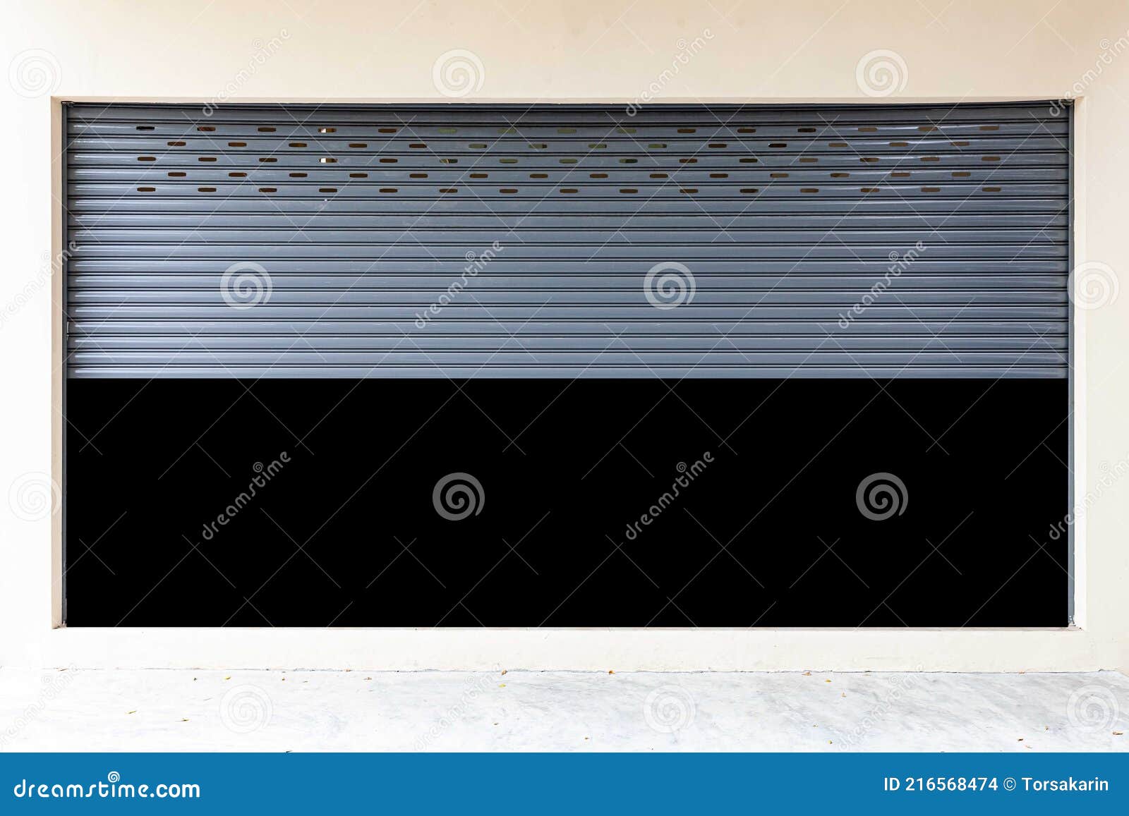Shutter Door Stores Open and Close Stock Photo - Image of house, green ...