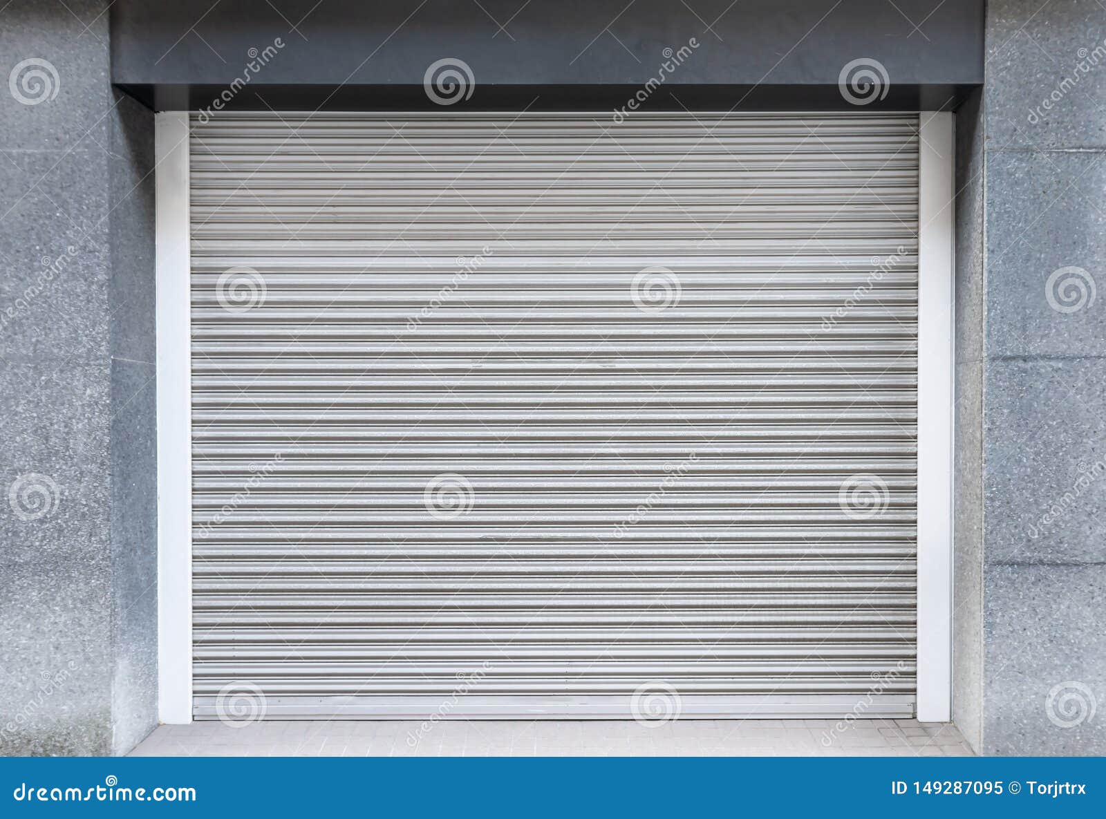 Steel Shutter Door of Warehouse, Storage or Storefront for Background ...