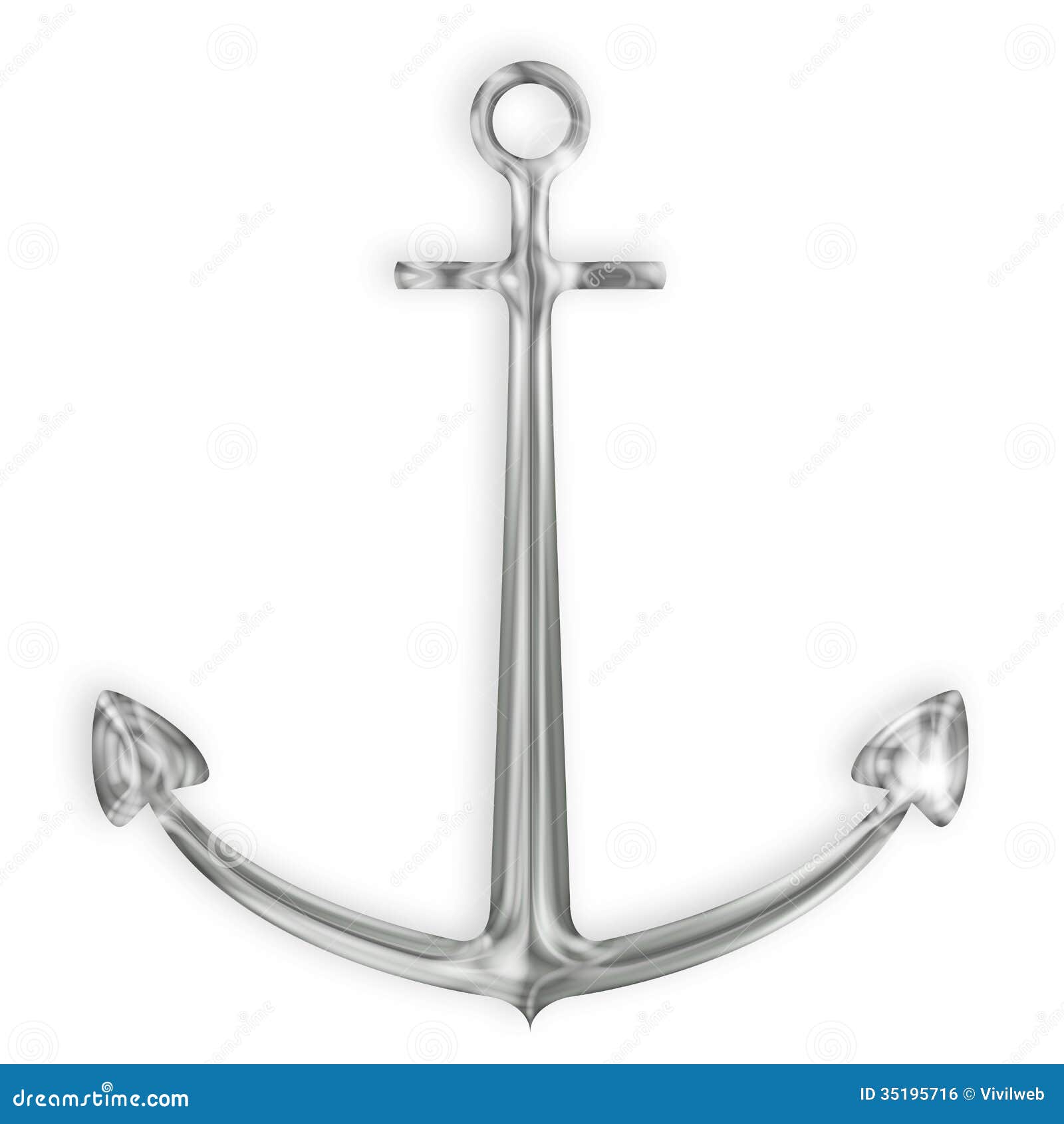 Steel silver anchor stock illustration. Illustration of pier - 35195716