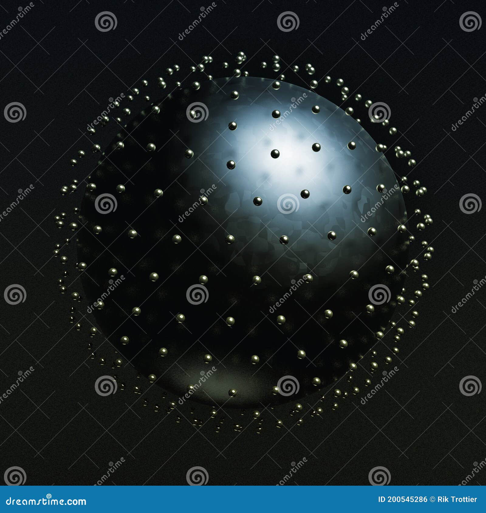 Steel Sphere and Network Nodes Stock Illustration - Illustration of ...