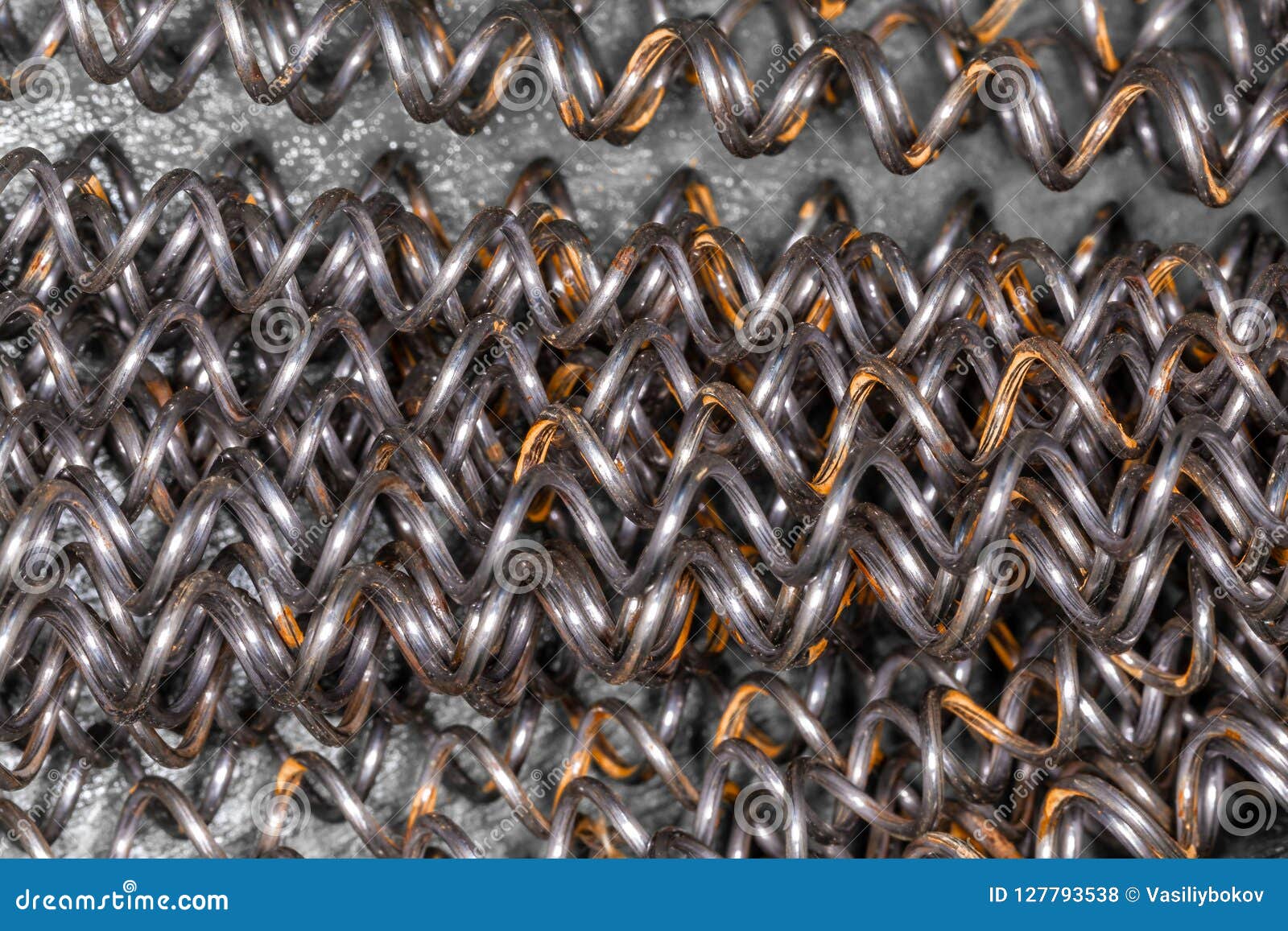 Steel Spring. Iron Wire with Traces of Rust Stock Photo - Image of ...