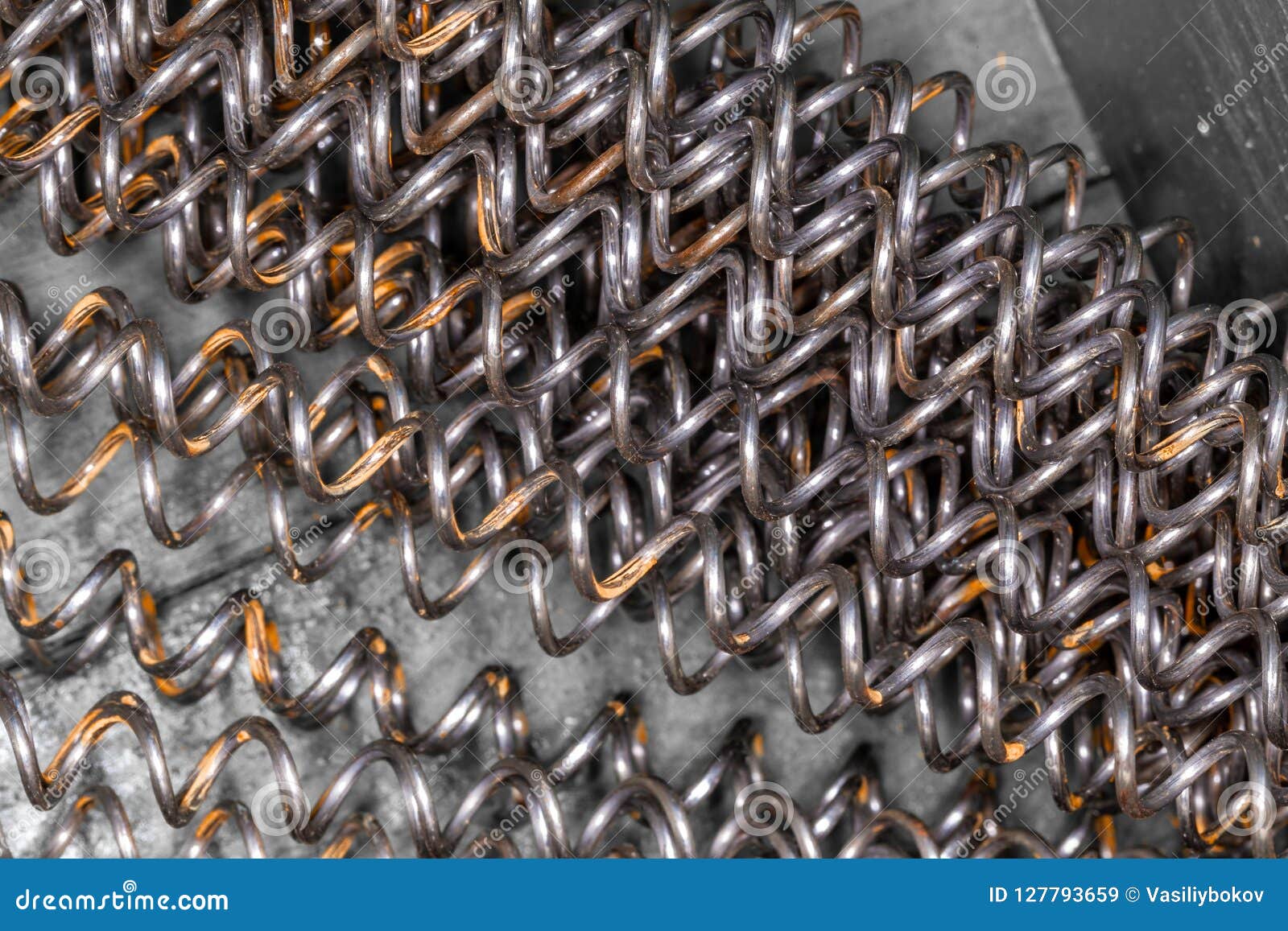Steel Spring. Iron Wire with Traces of Rust Stock Image - Image of ...