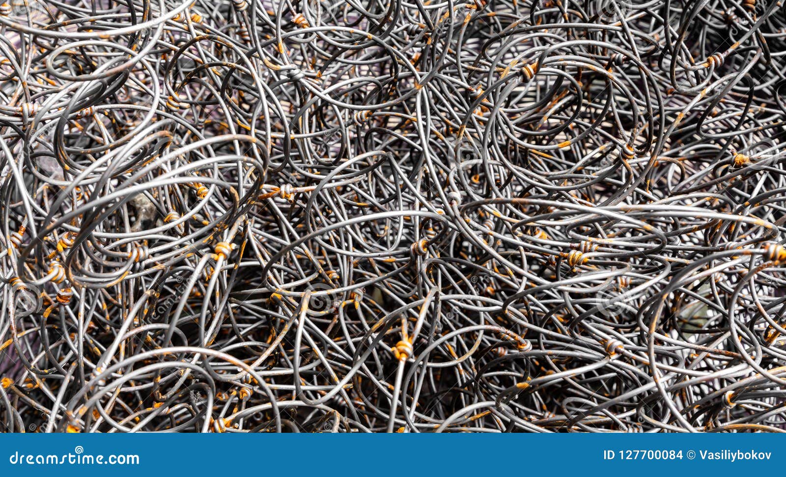 Steel Spring. Iron Wire with Traces of Rust Stock Photo - Image of ...