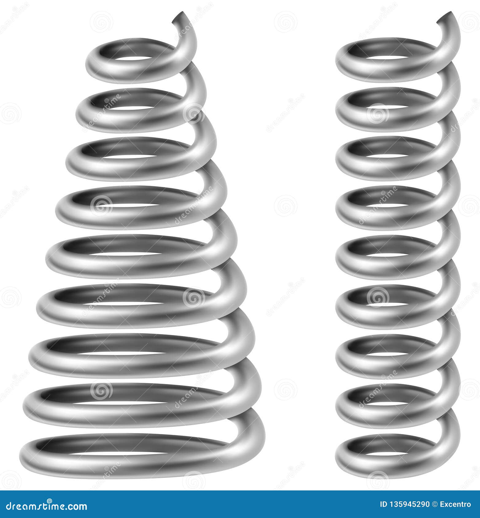 Steel spring stock vector. Illustration of shiny, aluminum - 135945290