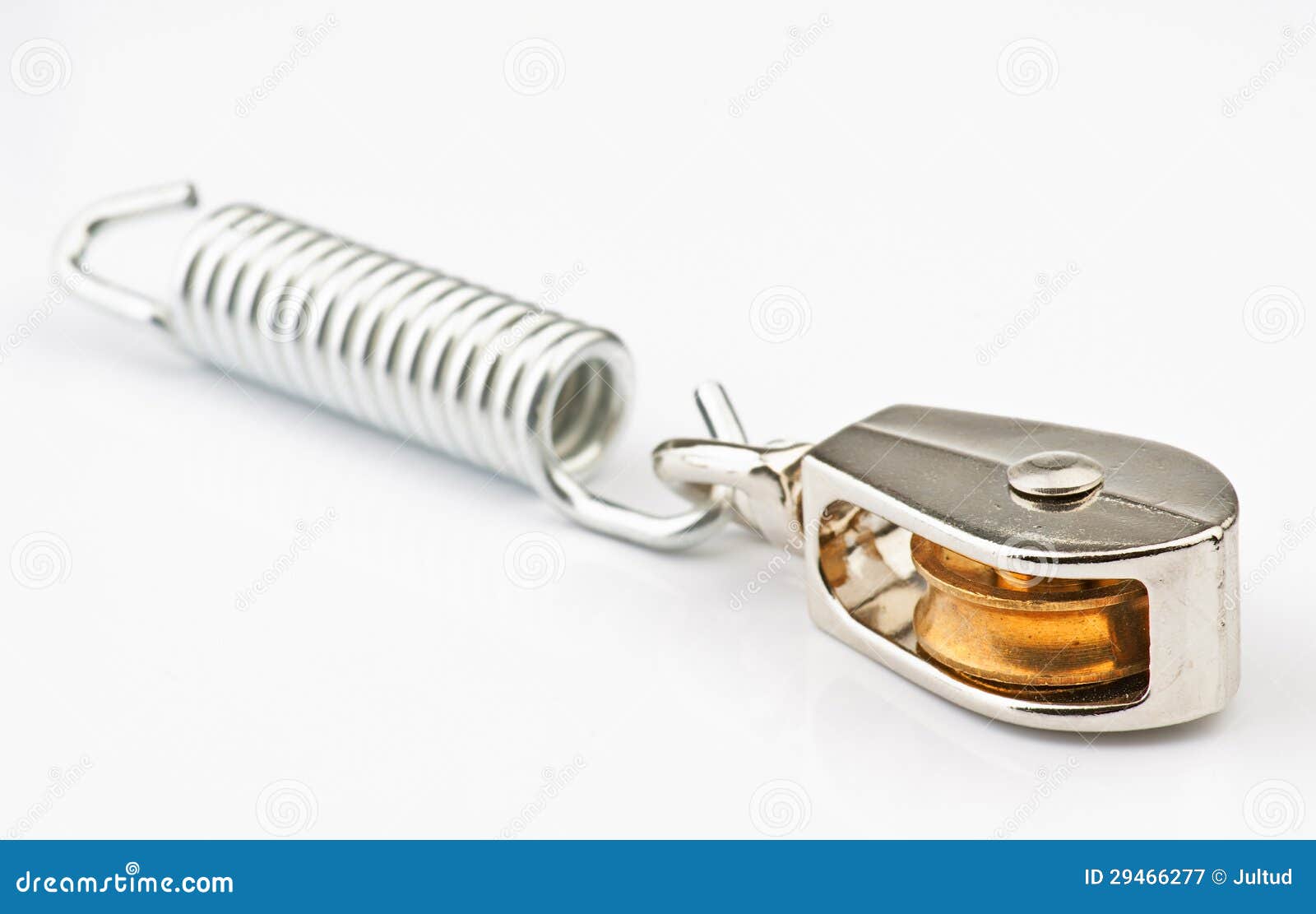 Steel spring and pulley stock image. Image of flexibility - 29466277