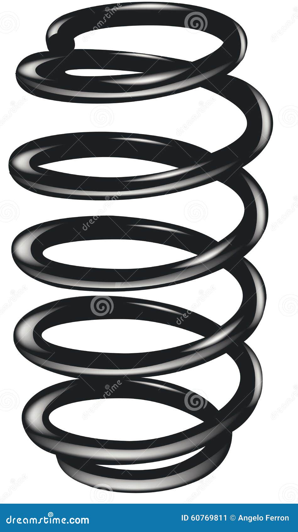Steel spring stock vector. Illustration of bouncing, shiny - 60769811