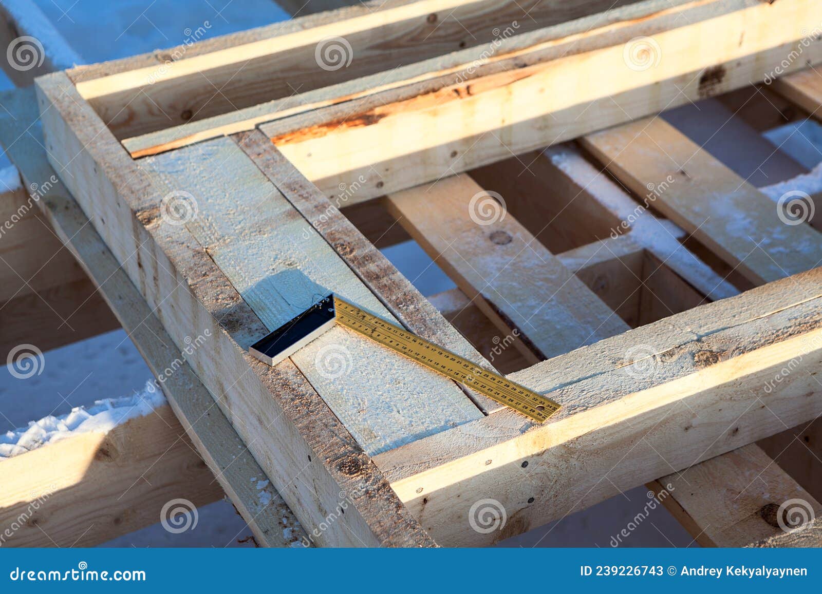Steel Square Tool is on Timber Logs, Construction Site Stock Image ...