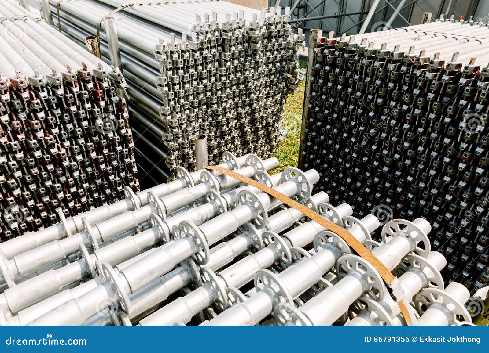 Steel Stack on the Floor in Construction Zone. Stock Photo - Image of ...