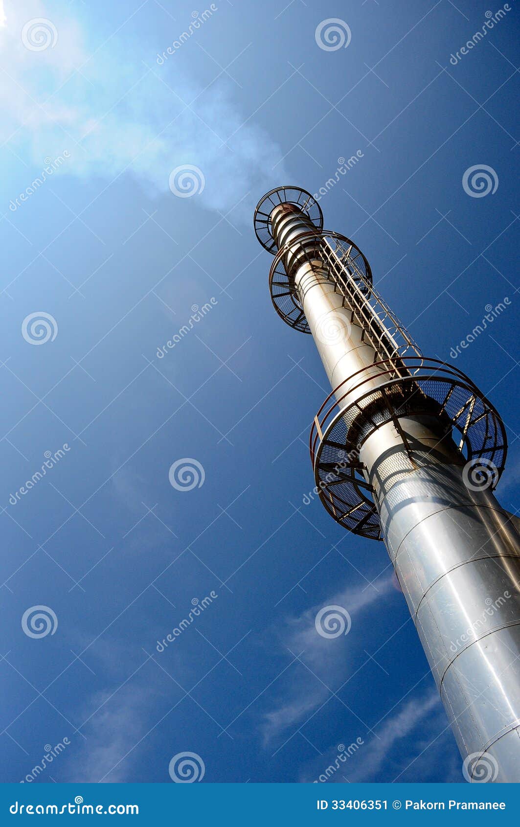 Steel stack stock image. Image of blue, industrial, smoke - 33406351