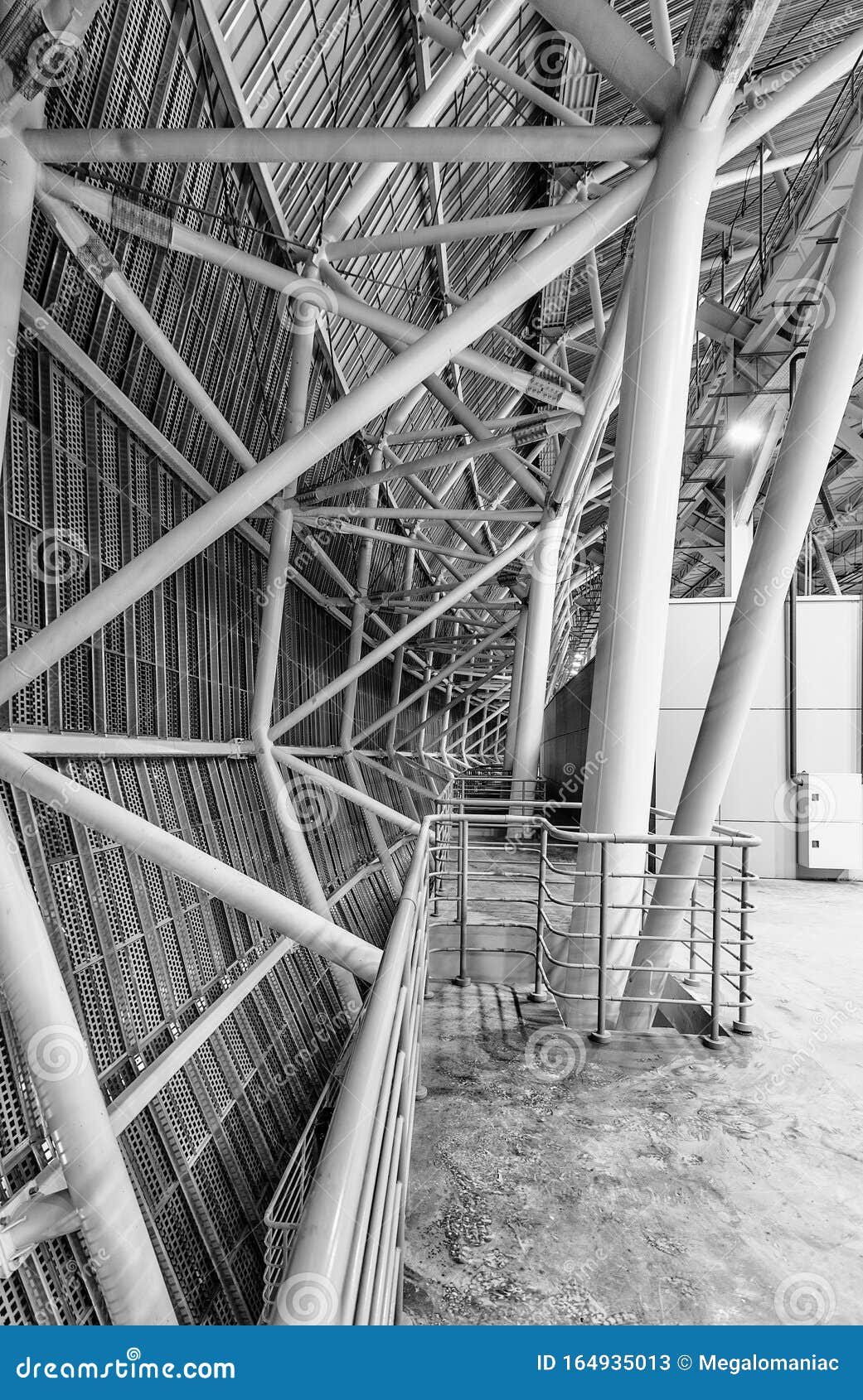 Steel stadium ceiling stock image. Image of beam, white - 164935013