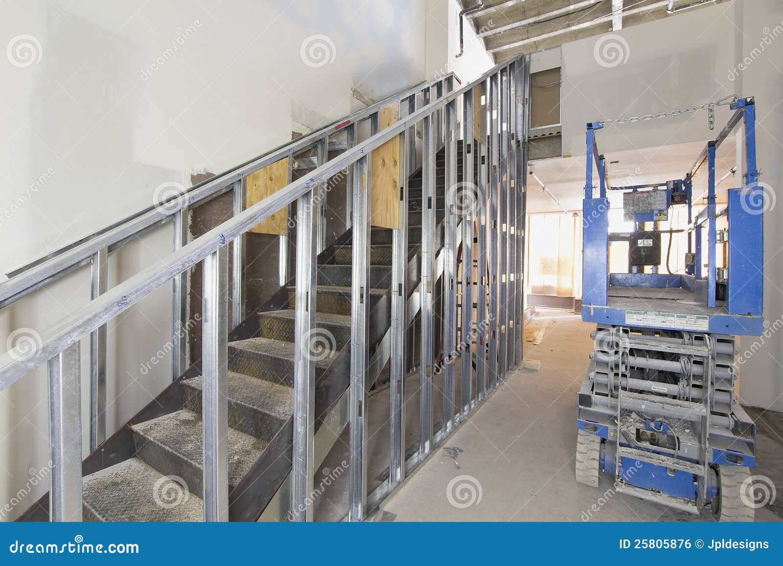 Steel Staircase Construction Stock Photo - Image of commercial ...