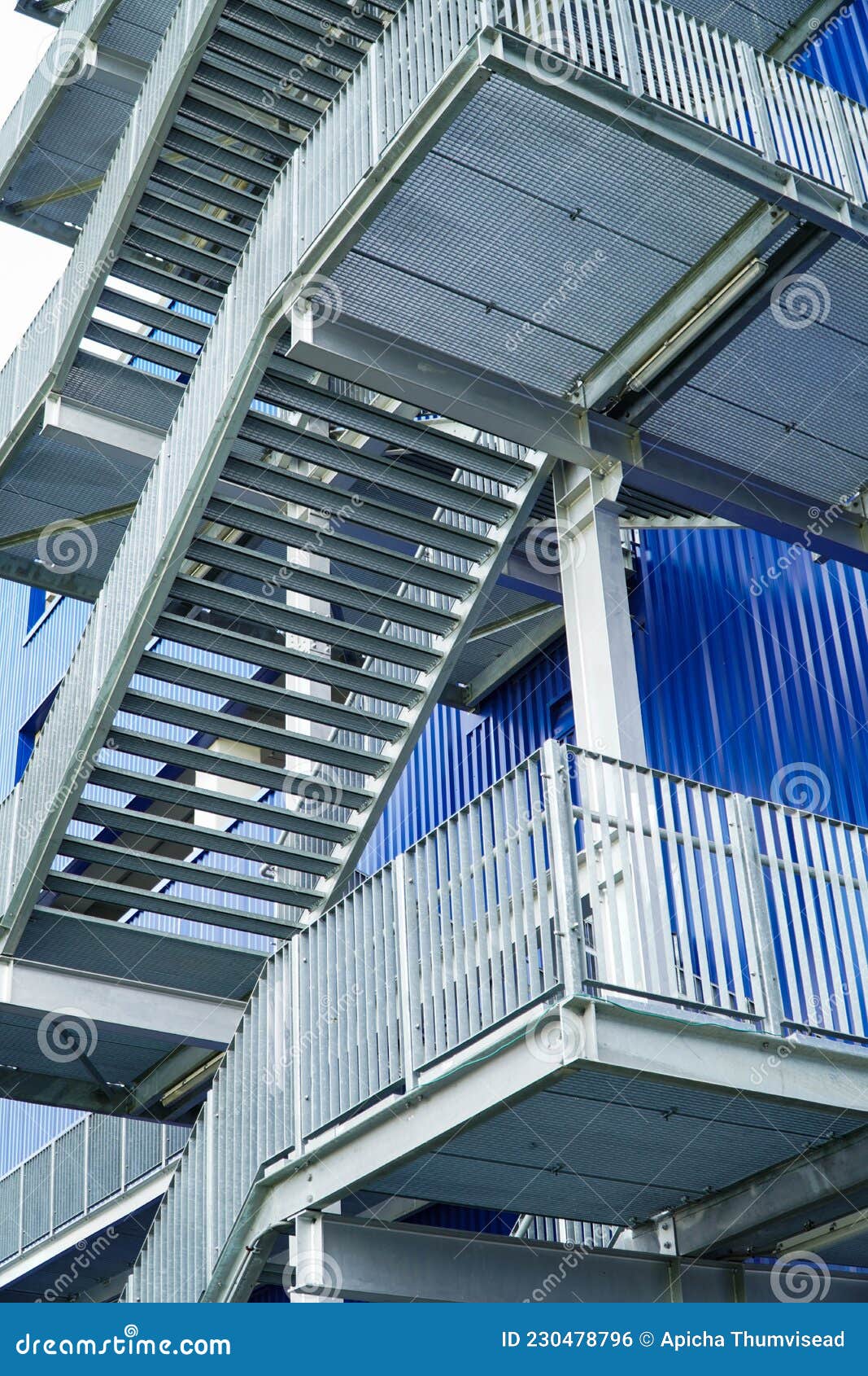 Steel Staircase Structure Outside the Building,fire Escape Stair Steel ...