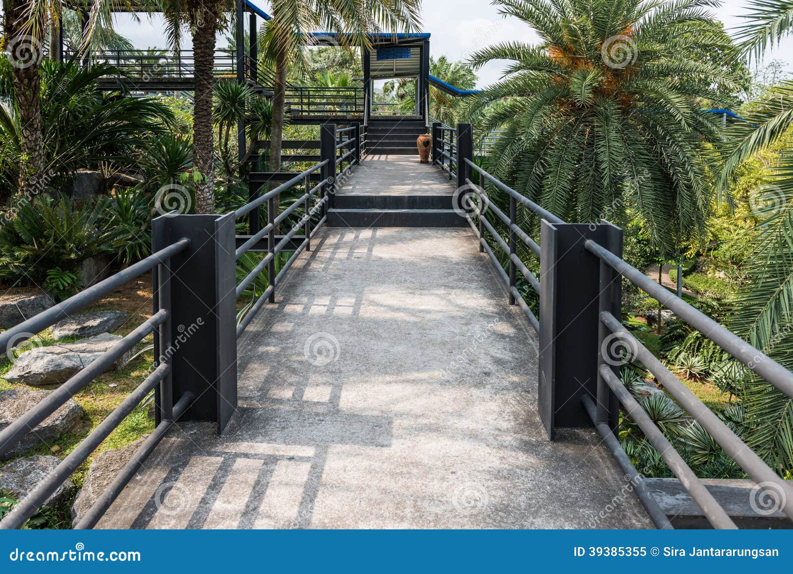 Steel Stairs with Pathway on Skywalk Stock Image - Image of park ...