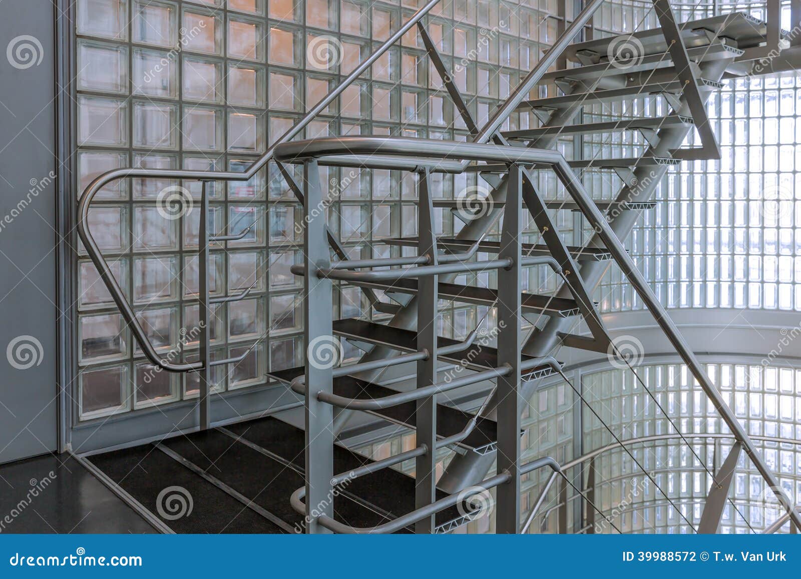 Steel Stairway in a Modern Office Building Stock Photo - Image of ...