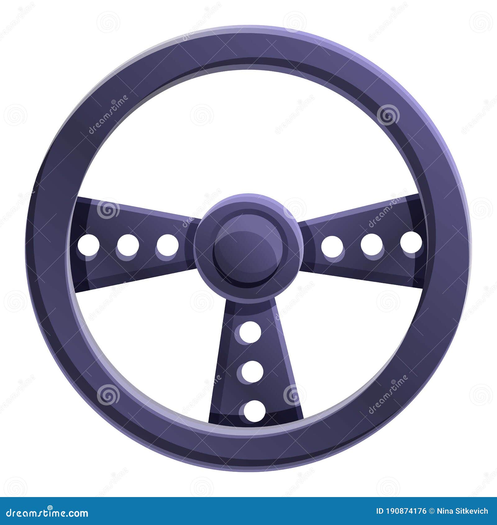 Steel Steering Wheel Icon, Cartoon Style Stock Vector - Illustration of ...