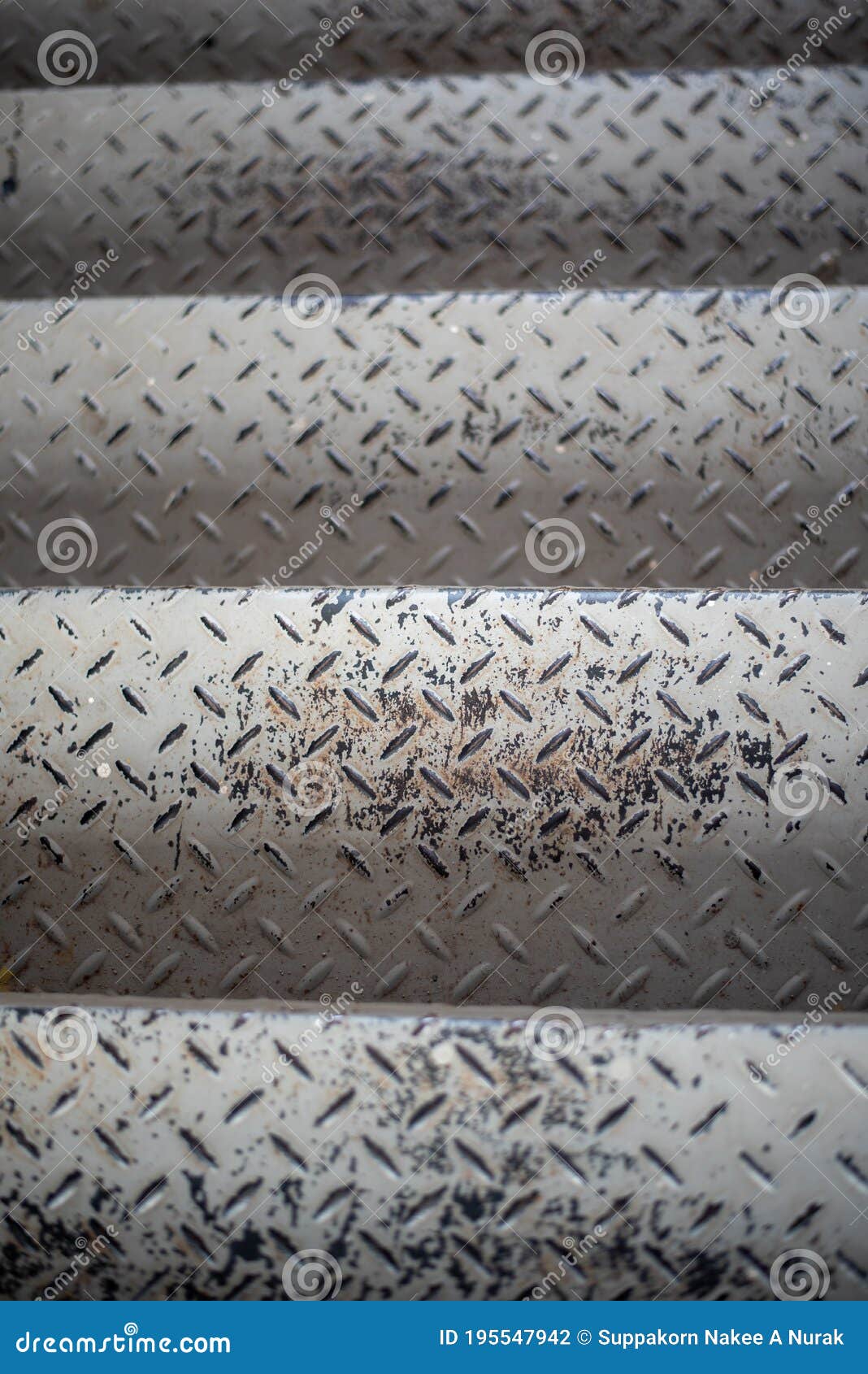 Steel Steps Painted White, Old, Slightly Rusted Stock Photo - Image of ...