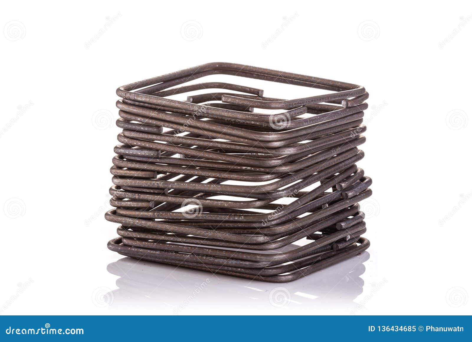 Steel Stirrup for Construction Beam Isolated on White Stock Image ...