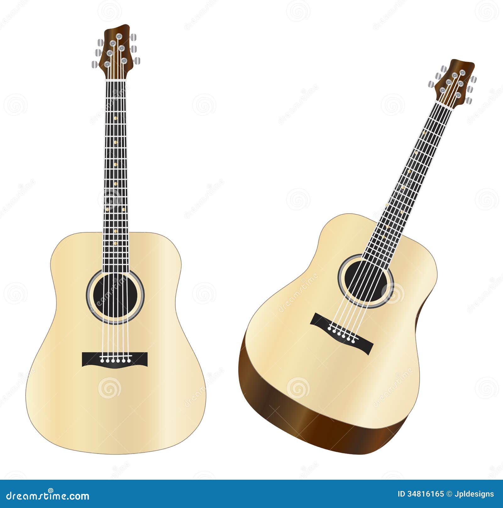 Steel Strings Acoustic Guitars Illustration Stock Vector - Illustration ...