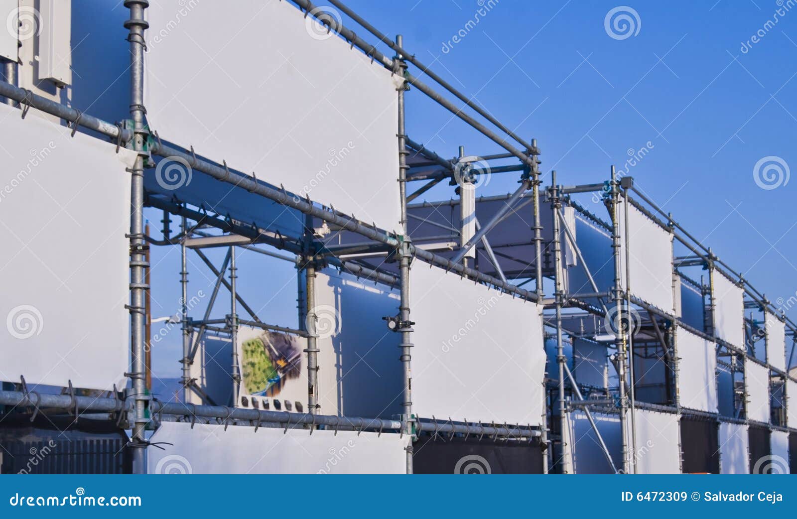 Steel Structure and Banners Stock Image - Image of bright, building ...