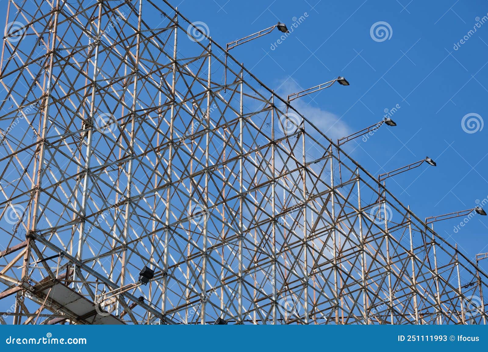 Steel Structure Billboard with Spotlights Stock Image - Image of ...