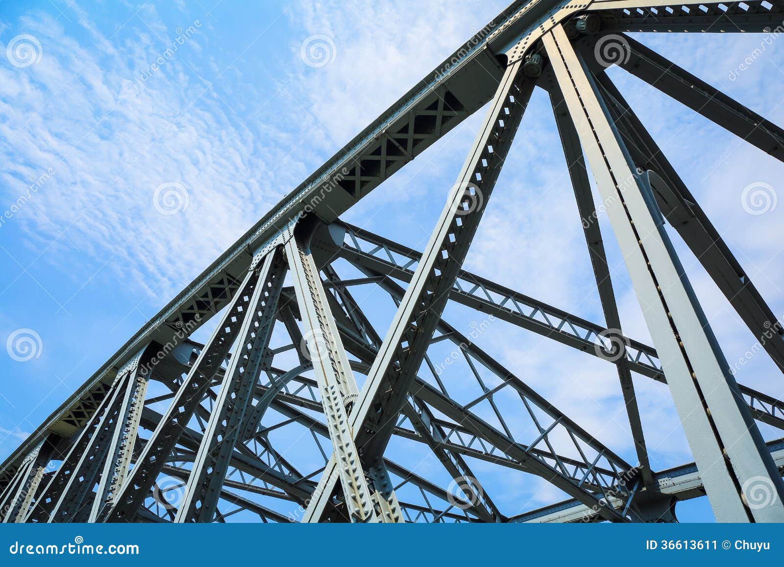 Steel Structure Bridge Closeup Stock Image - Image of connection ...