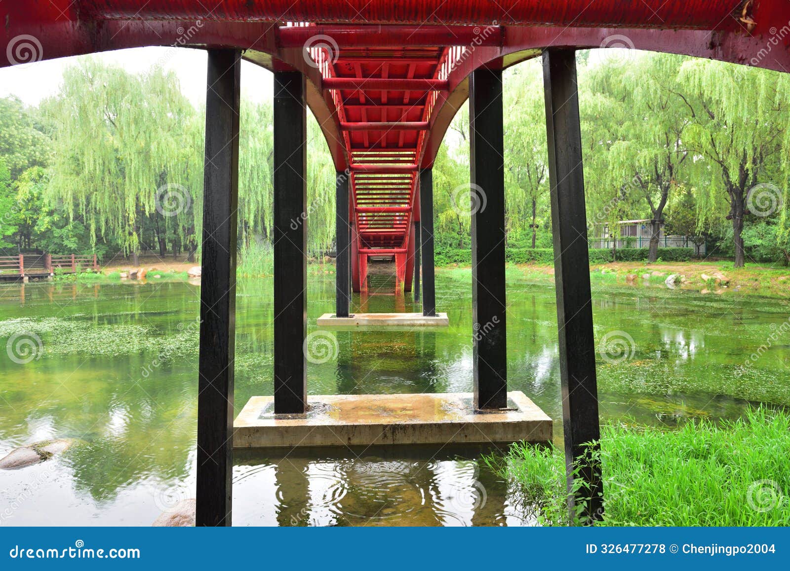 A Steel Structure Bridge after the Rain Stock Photo - Image of great ...