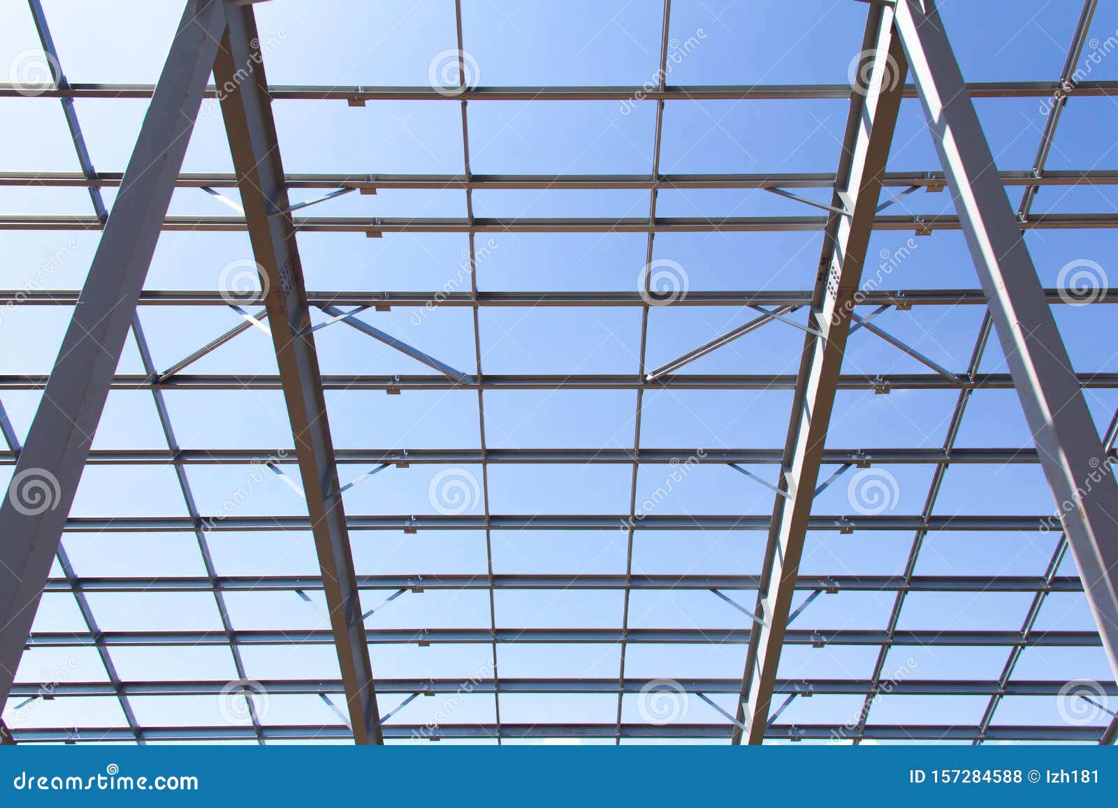 Steel Structure of Building Stock Photo - Image of metal, industry ...